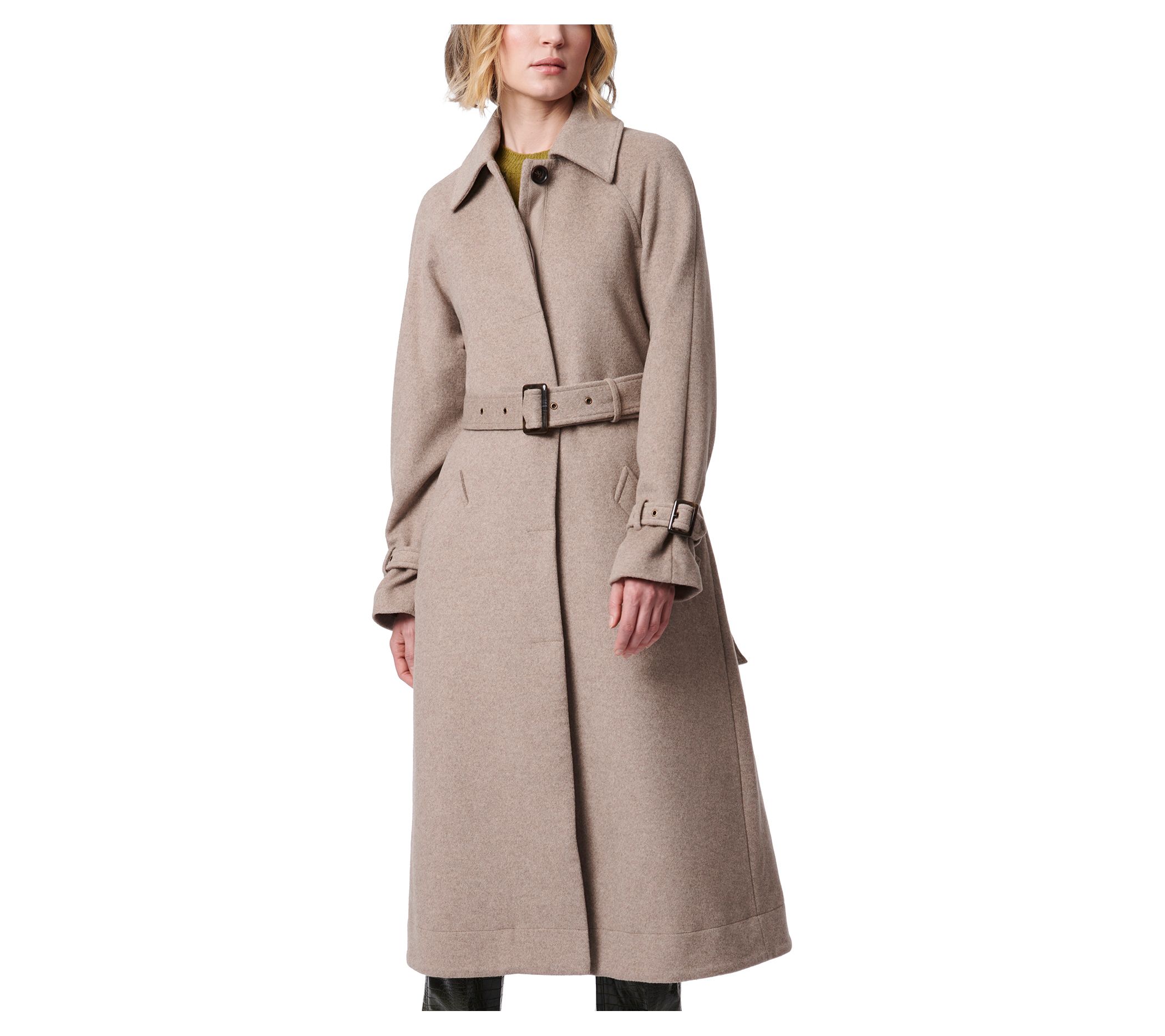 Bernardo Modern Wool Belted Trench Coat - QVC.com