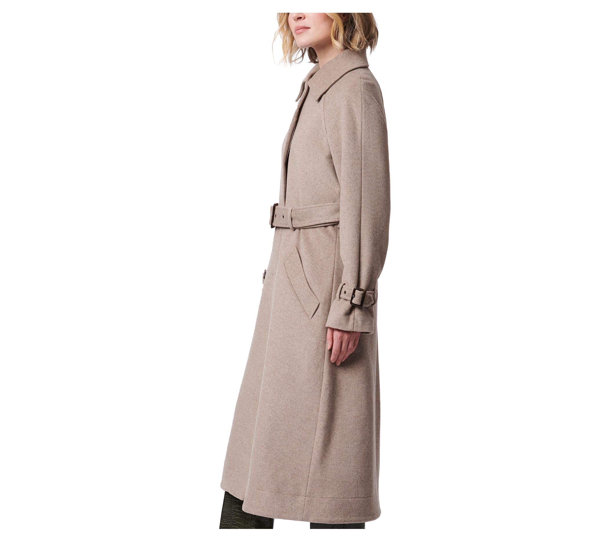 Bernardo Modern Wool Belted Trench Coat - QVC.com