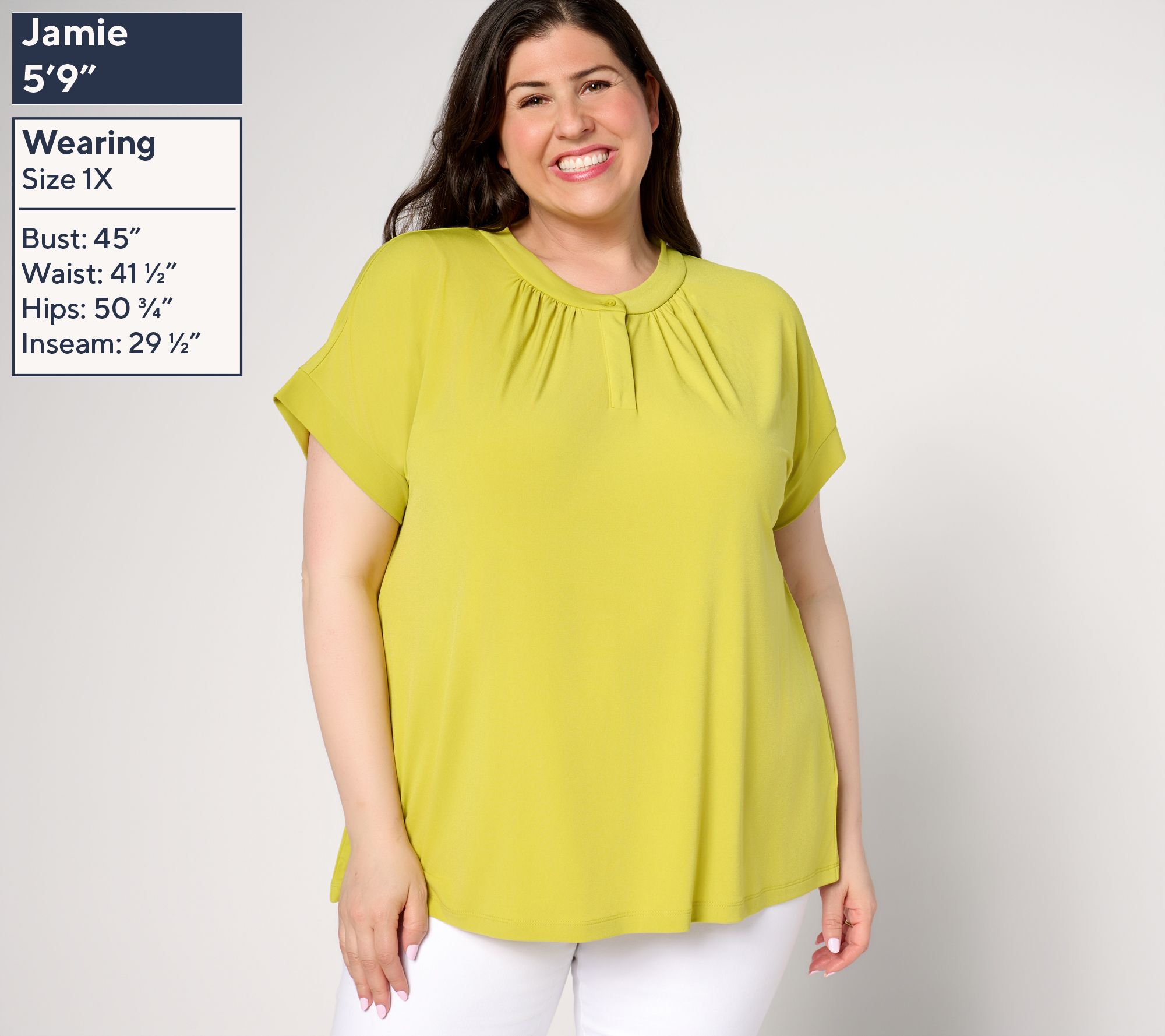 "As Is" Susan Graver Every Day Liquid Knit Short Sleeve Henley Top ...