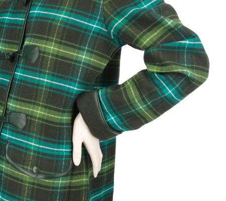 Denim & Co. Plaid Barn Jacket with Toggle Buttons and Pockets - QVC.com