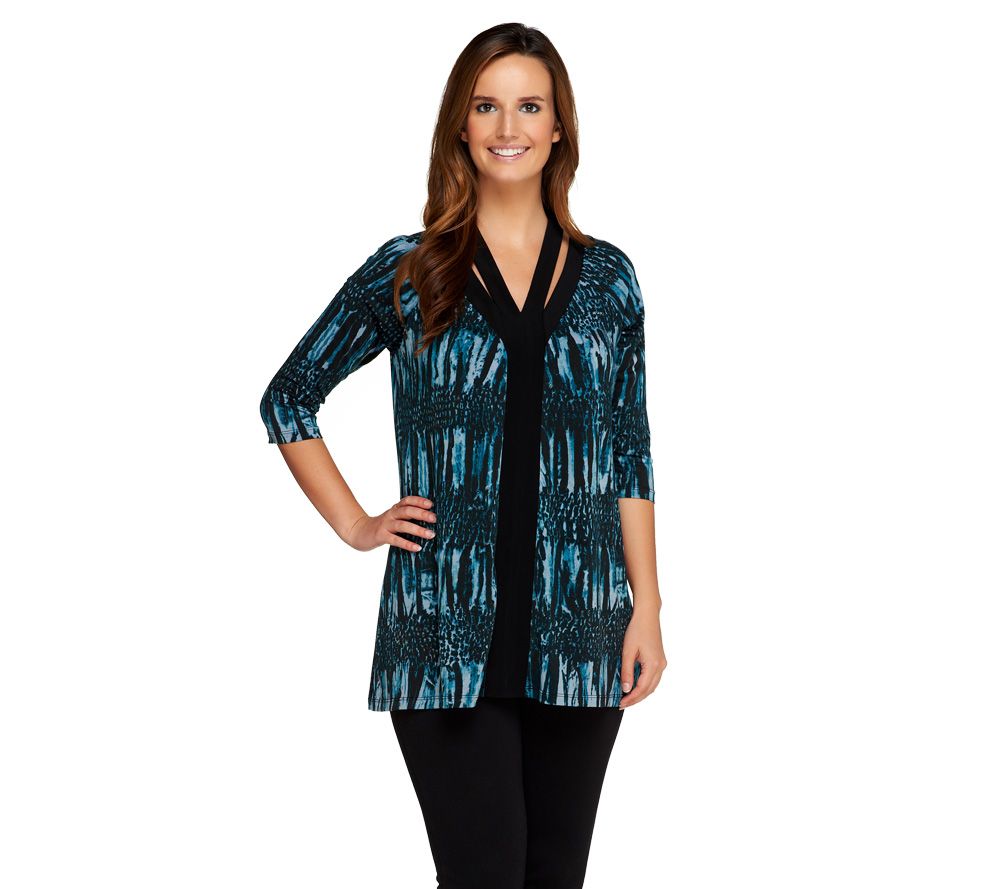 SA by Seth Aaron Printed Knit Tunic with Neckline Detail - QVC.com