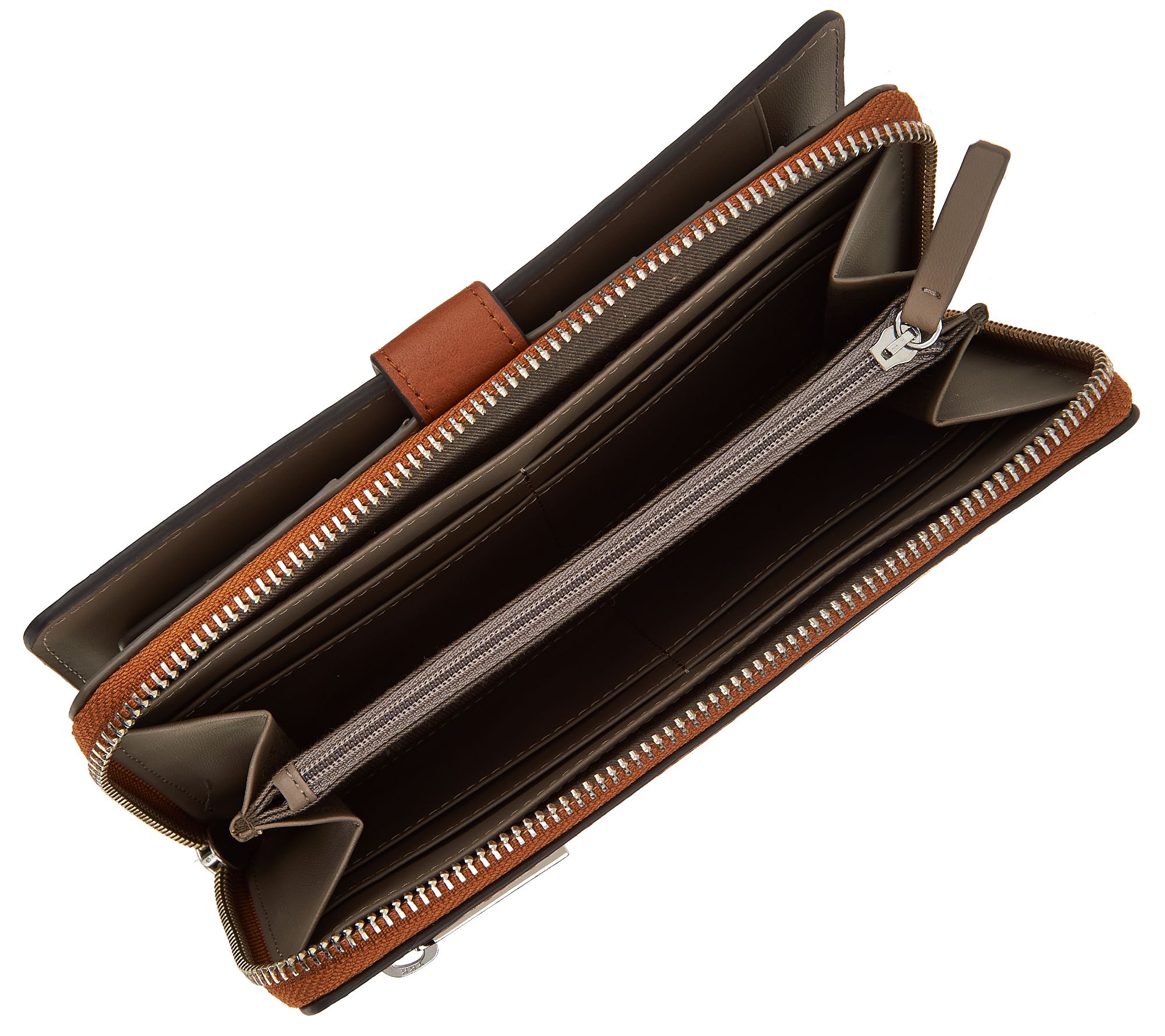 LODIS Italian Leather Large RFID Checkbook Zip Wallet - QVC.com