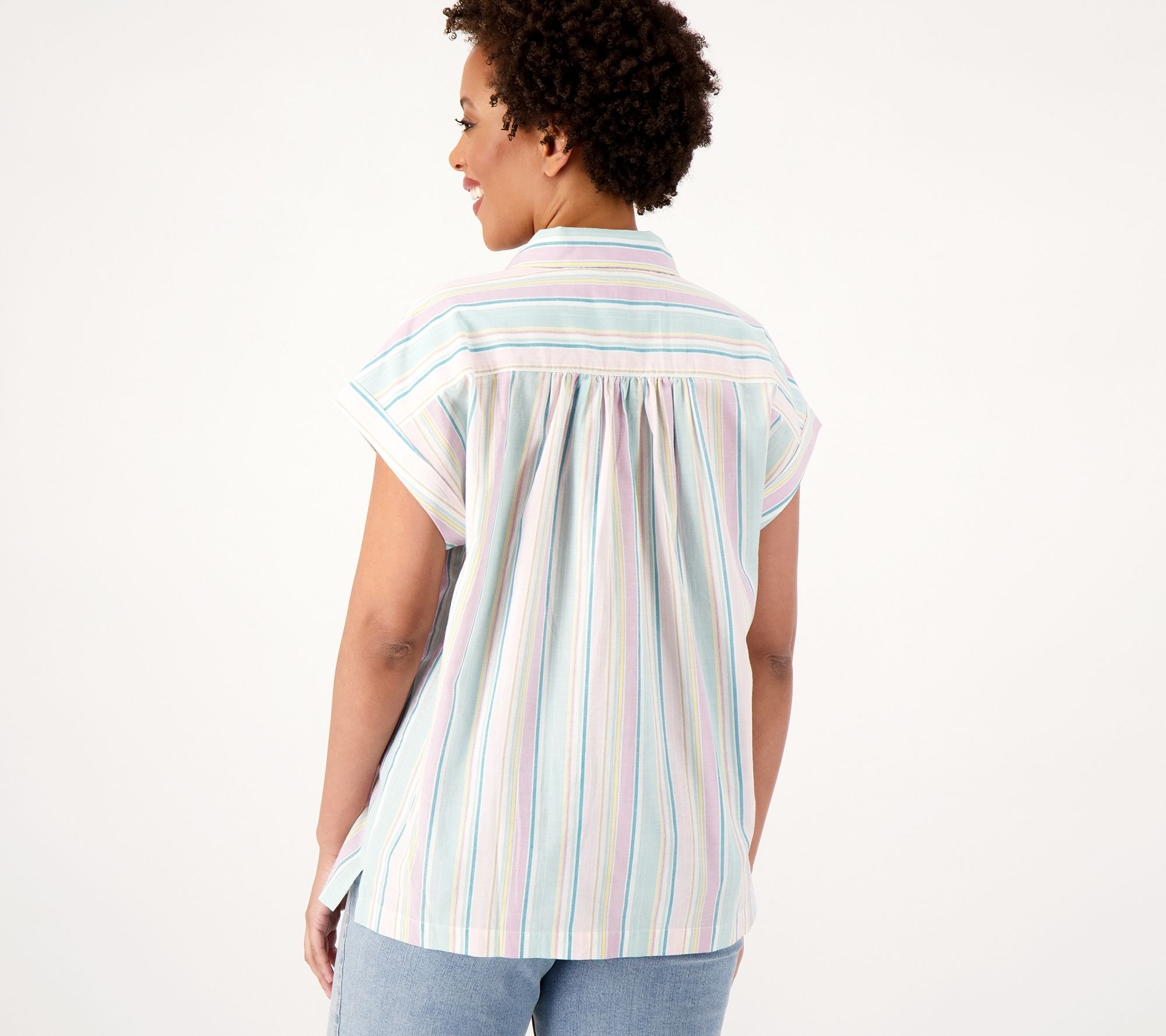 Tolani Short Sleeve Printed Shirt - QVC.com