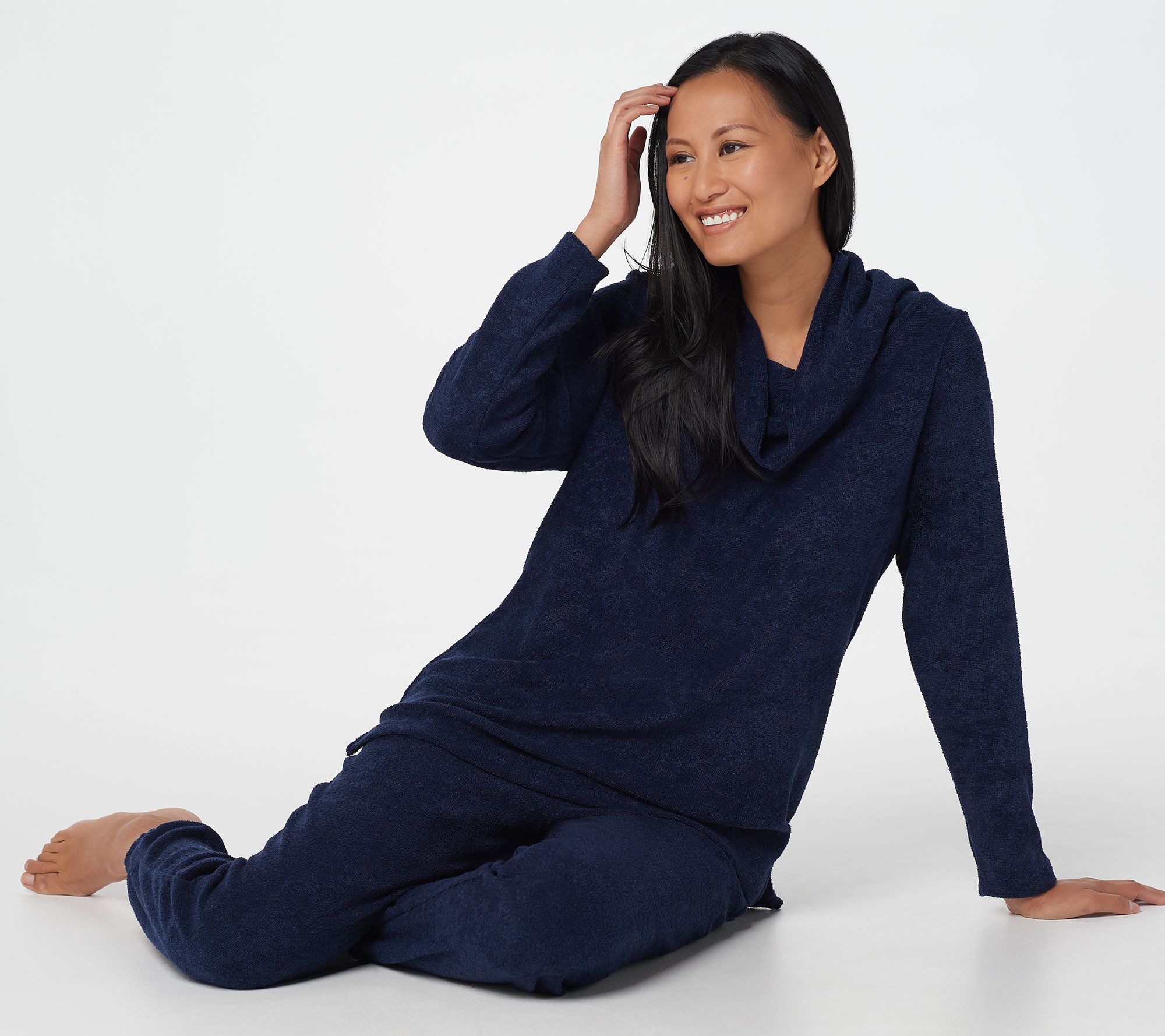 "As Is" Stan Herman Petite Cozy Loop Terry Lounge Set - QVC.com