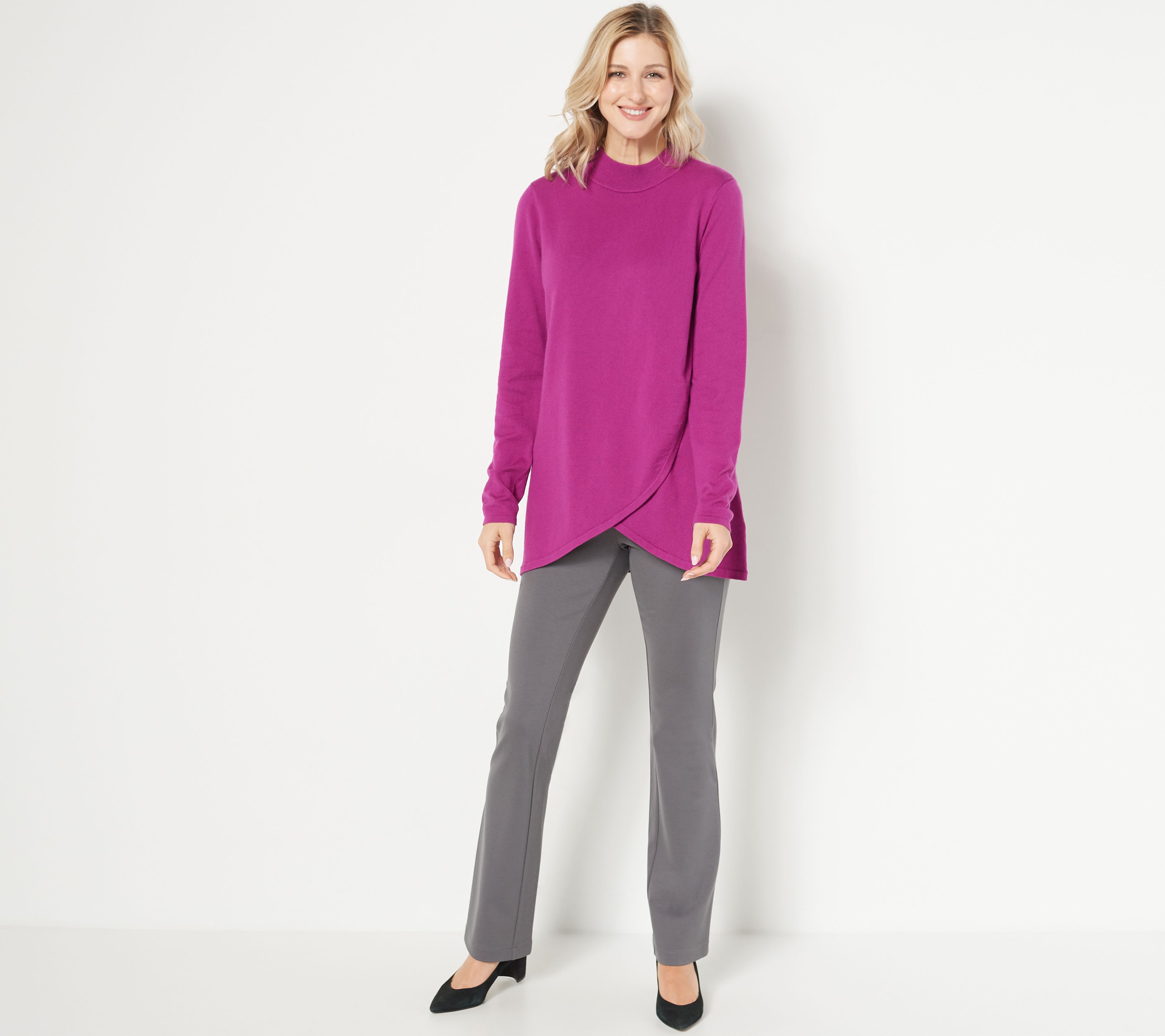 "As Is" Studio Park x Jayne Brown Mockneck Crossover Tunic Sweater ...