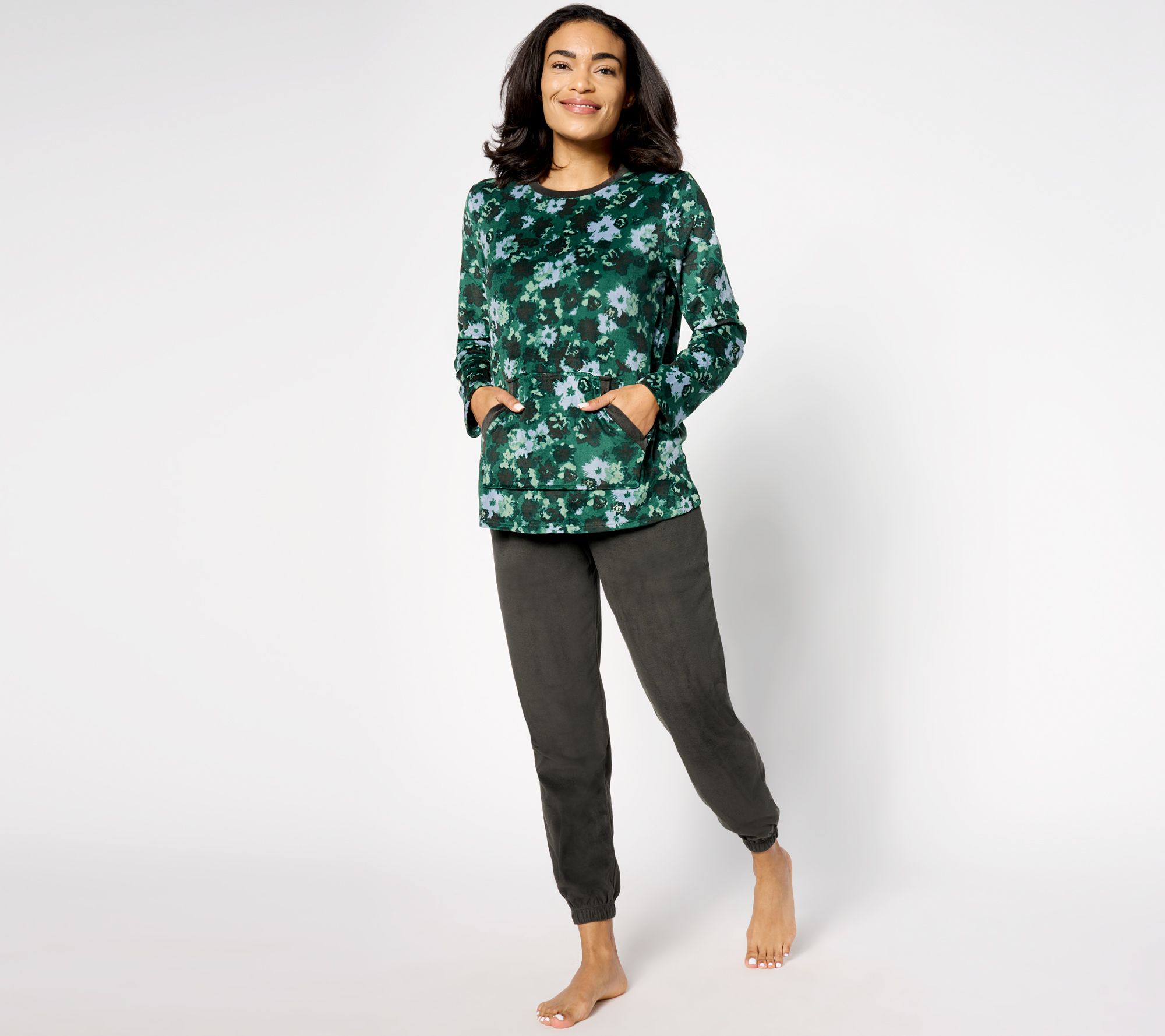 "As Is" Stan Herman Super Soft Velour Regular Lounge Set - QVC.com