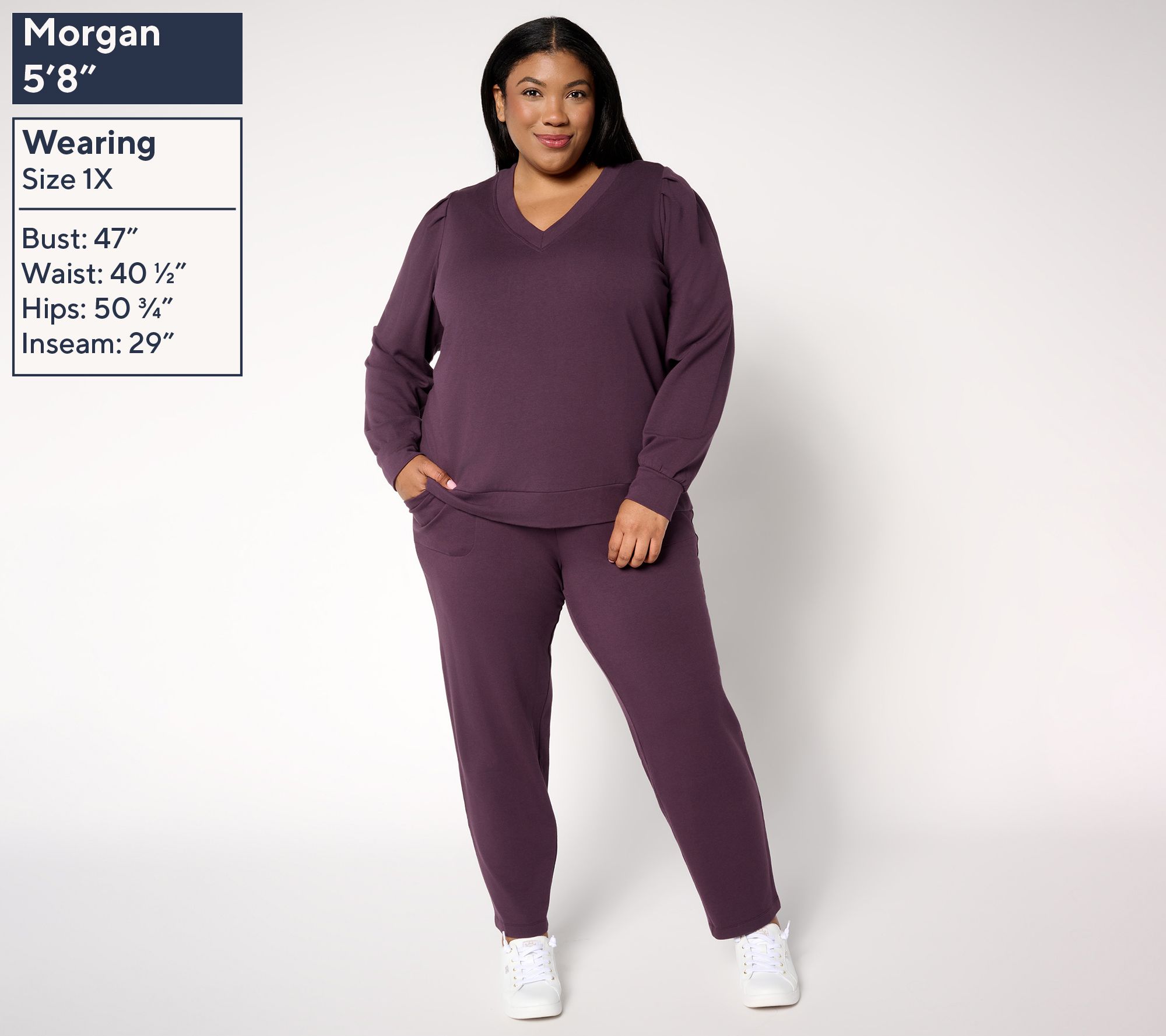 AnyBody Regular Cozy Knit French Terry Top & Pants Set - QVC.com