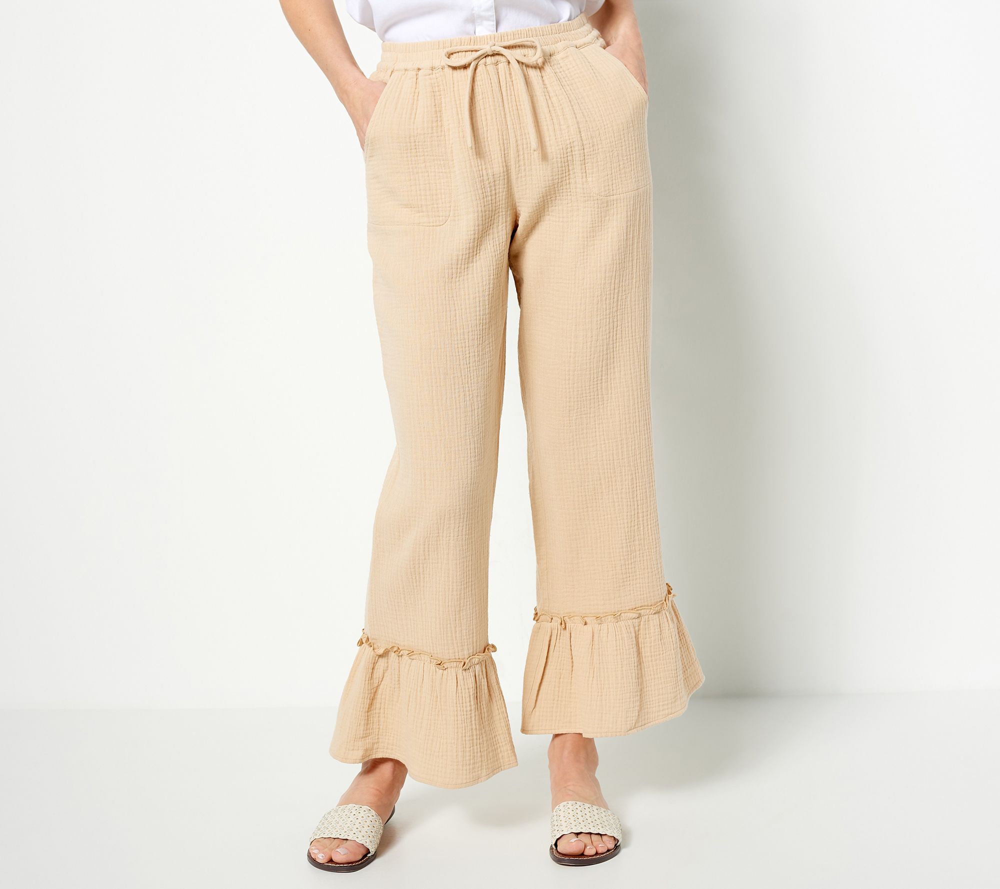 "As Is" Attitudes by Renee Petite Riviera Sand Pant - QVC.com