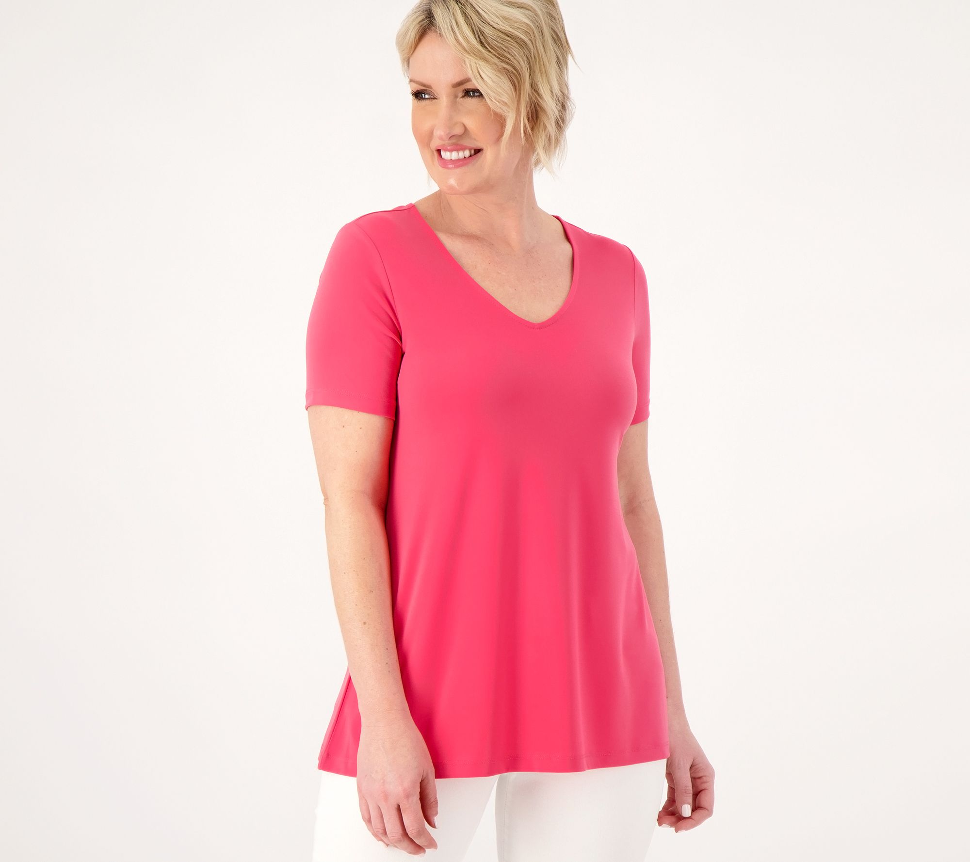 "As Is" Susan Graver Modern Essentials Reg Liquid Knit A-Line Tunic ...