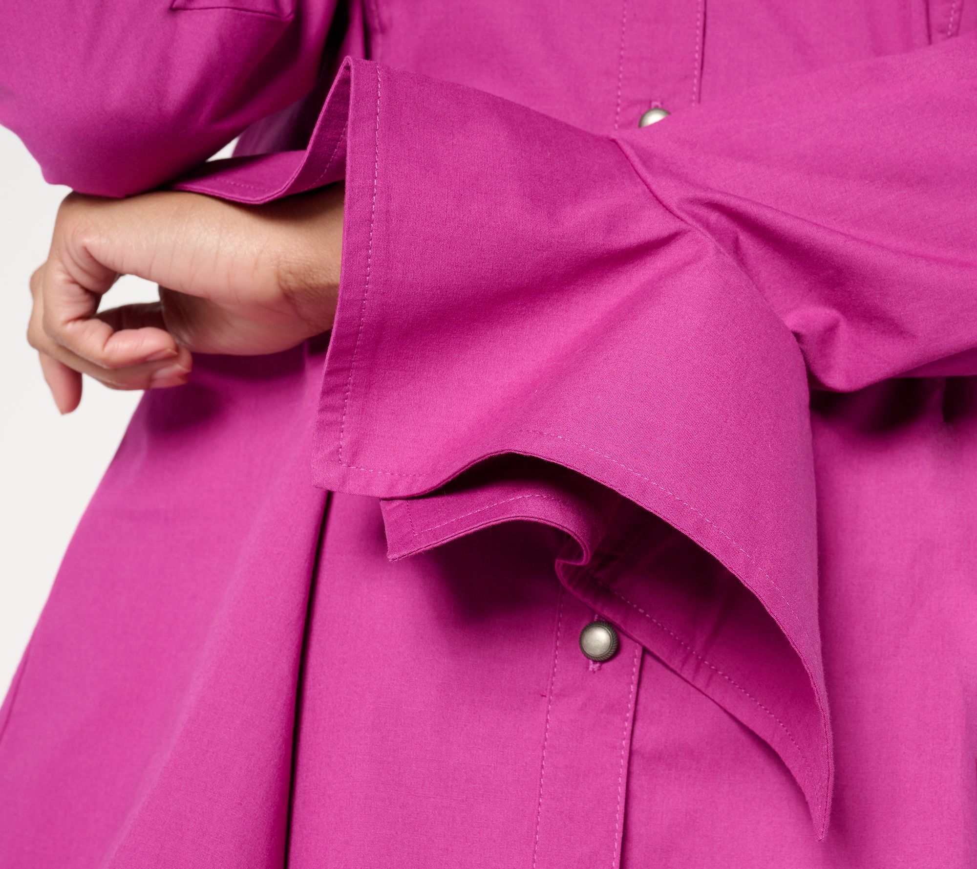 "As Is" Attitudes by Renee Hankey Hem Button Down Shirt - QVC.com