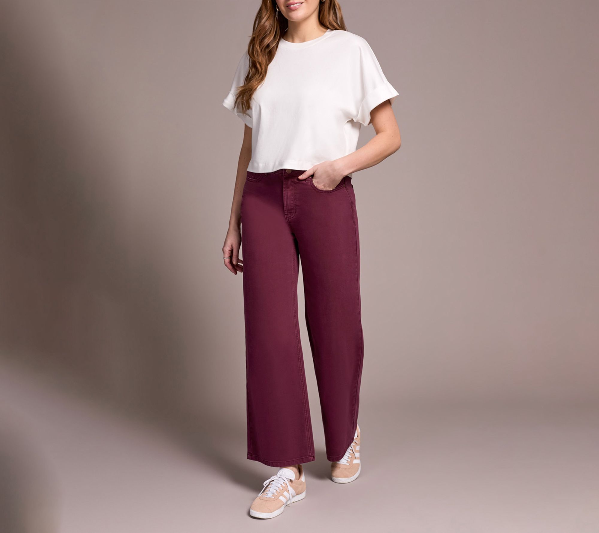 Tribal Brooke High Rise Hugging Wide Leg Jeans - QVC.com
