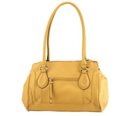 "As Is" Tignanello Glove Leather Triple Entry Satchel - QVC.com
