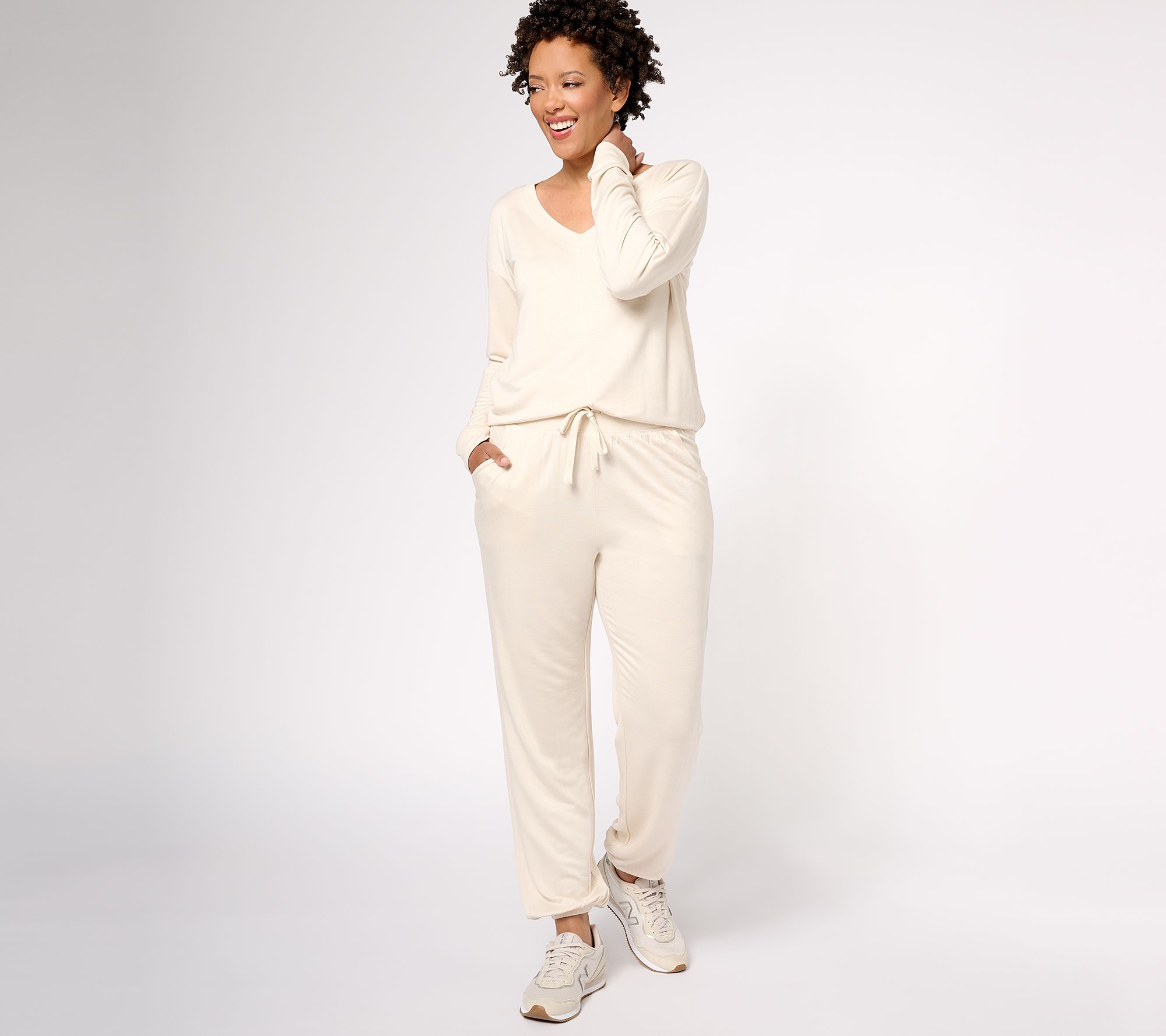 Girl With Curves Luxe French Terry Blouson Leg Pant - QVC.com