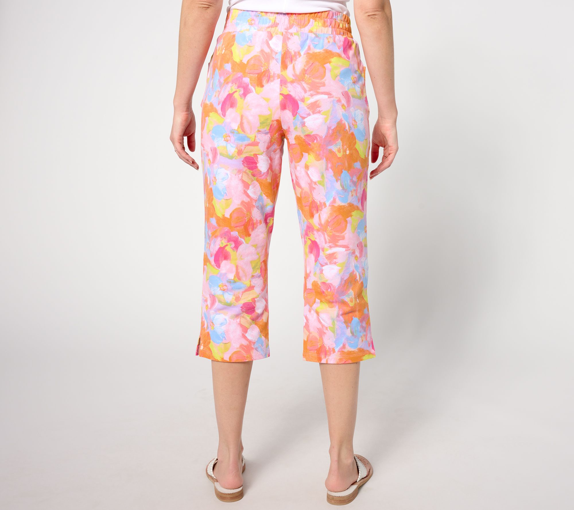 "As Is" Quacker Factory French Terry Printed Capri Pant - QVC.com
