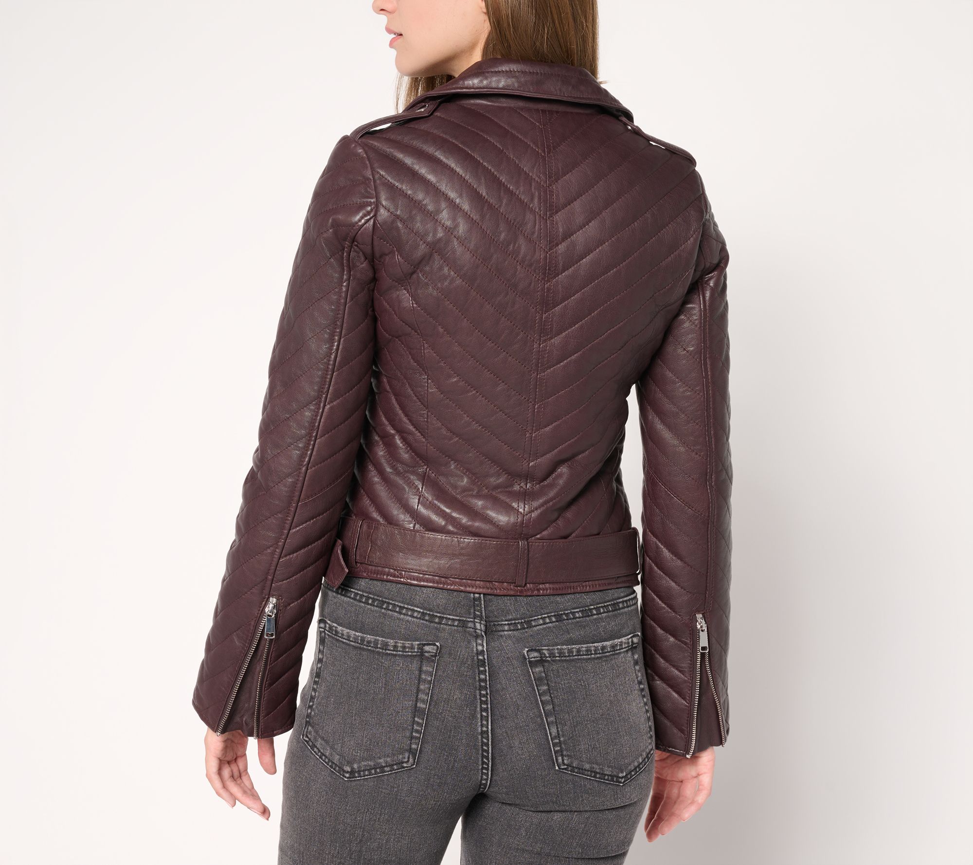 Wilson's Leather Margo Quilted Moto Jacket - QVC.com