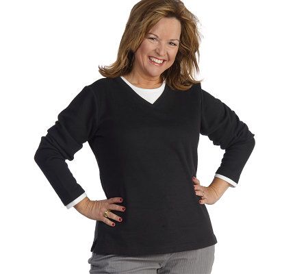 Denim & Co. Set of 2 Solid and Yarn Dye Rib Knit Duets - QVC.com