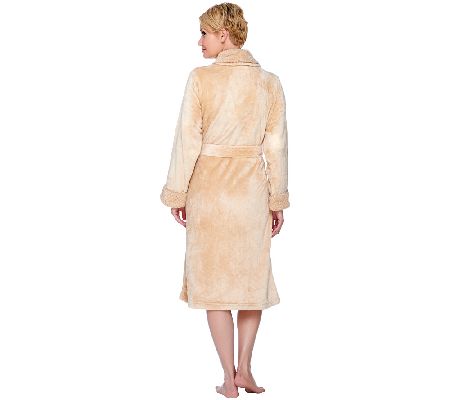 Stan Herman Petite Silky Plush Long Wrap Robe - QVC.com
