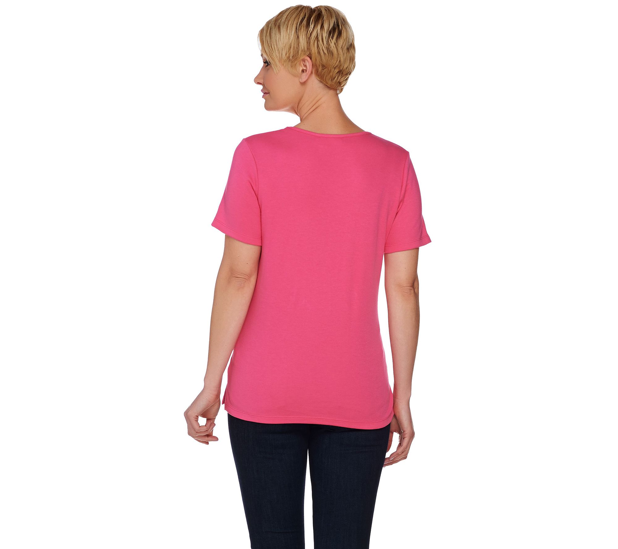 Quacker Factory Shore Thing Embroidered Short Sleeve T Shirt