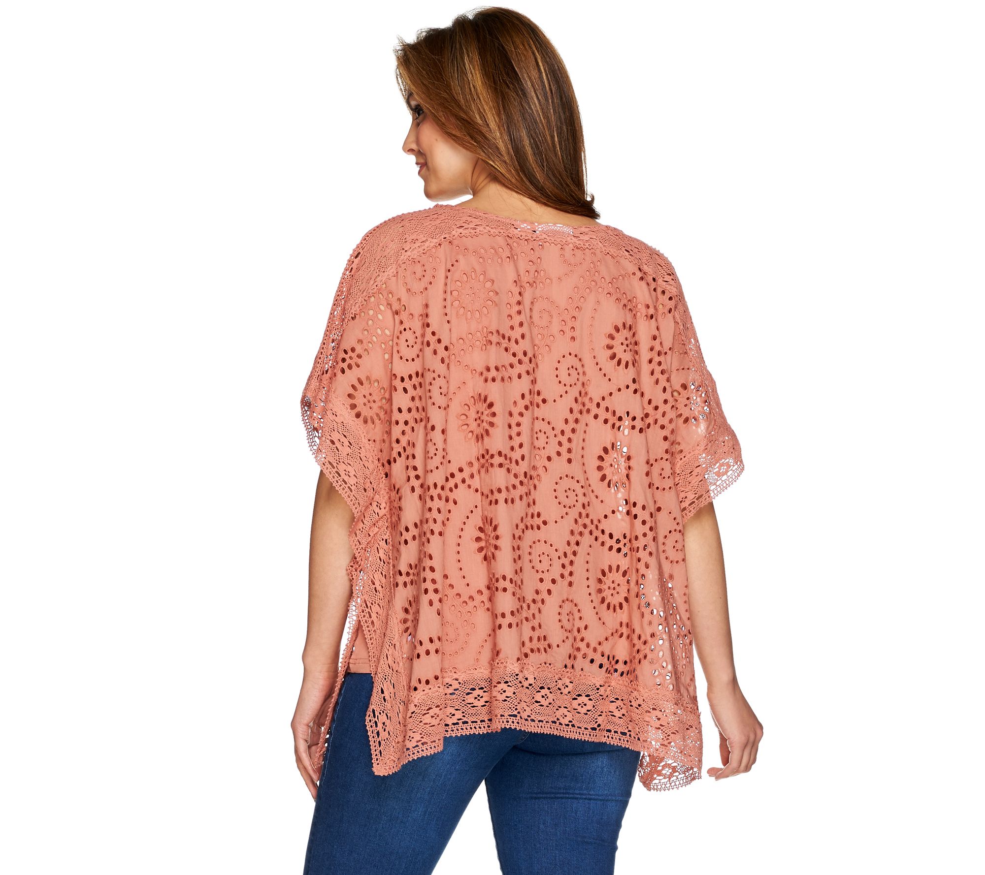 "As Is" Studio by Denim & Co. Eyelet Poncho and Tank Set - QVC.com