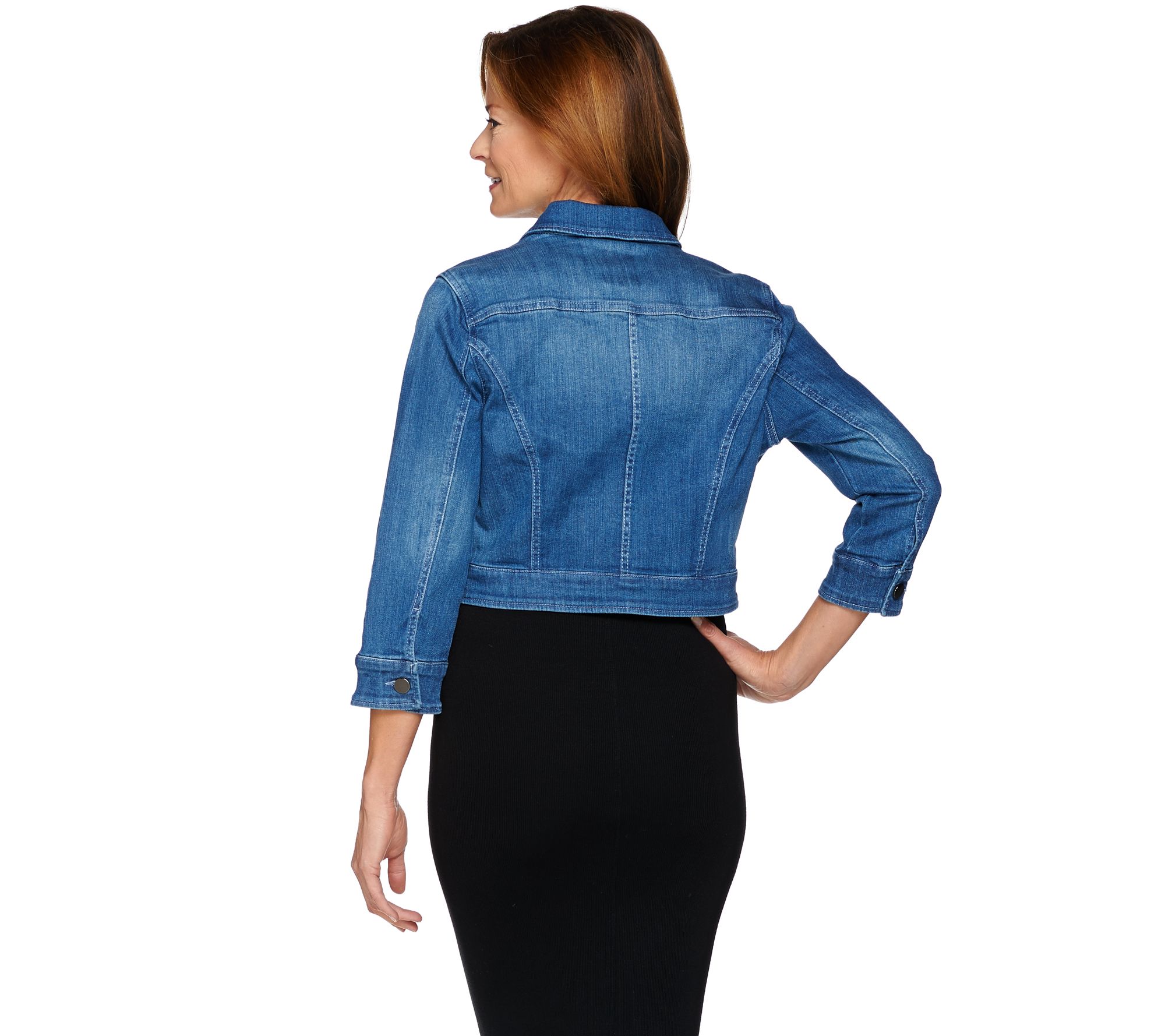 G.I.L.I. Cropped Distressed Denim Jacket with Pockets - QVC.com