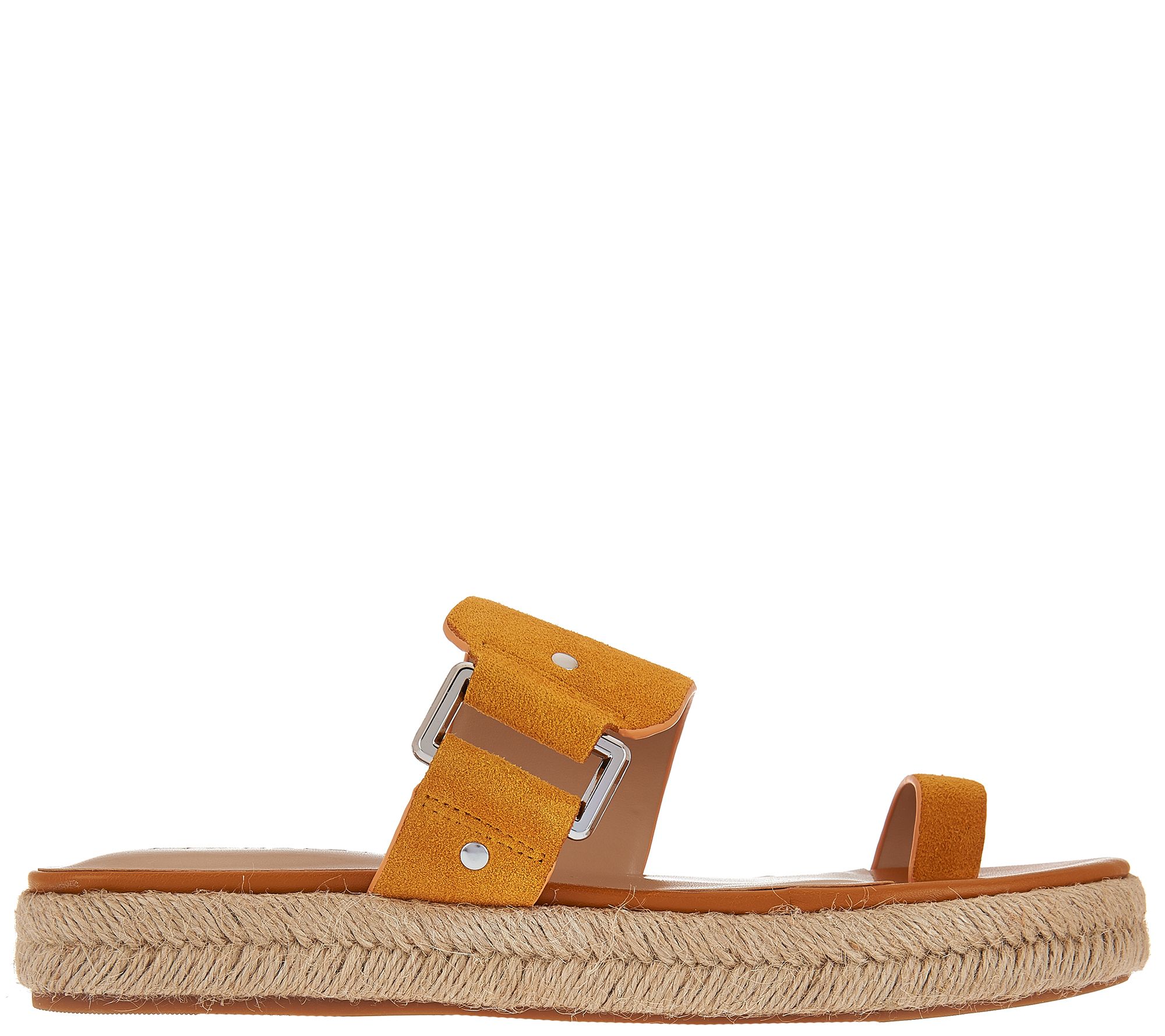 "As Is" H by Halston Suede Buckle Espadrille Slides-Savannah - QVC.com