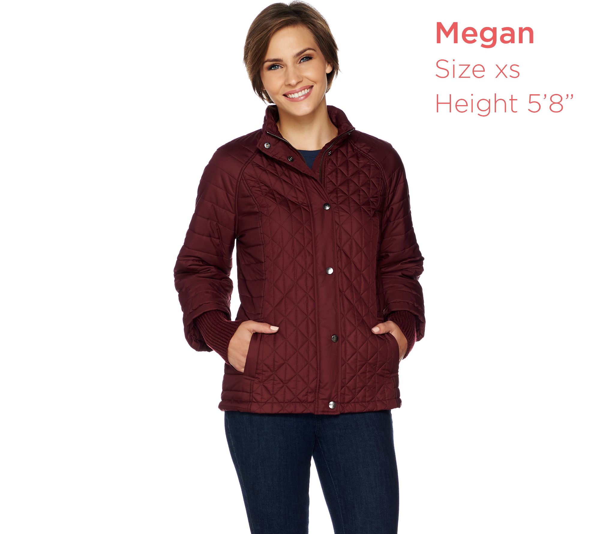 "As Is" Isaac Mizrahi Live! SOHO Mixed Quilted Coat w/Storm Cuffs - QVC.com