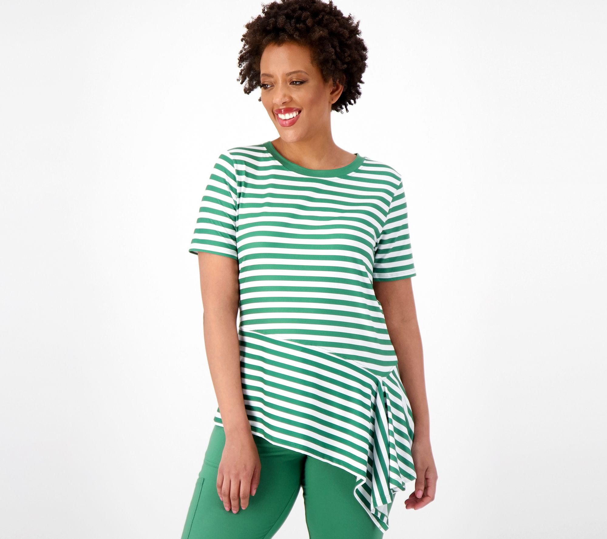 "As Is" Cuddl Duds Flexwear Asymmetric Hem Top - QVC.com