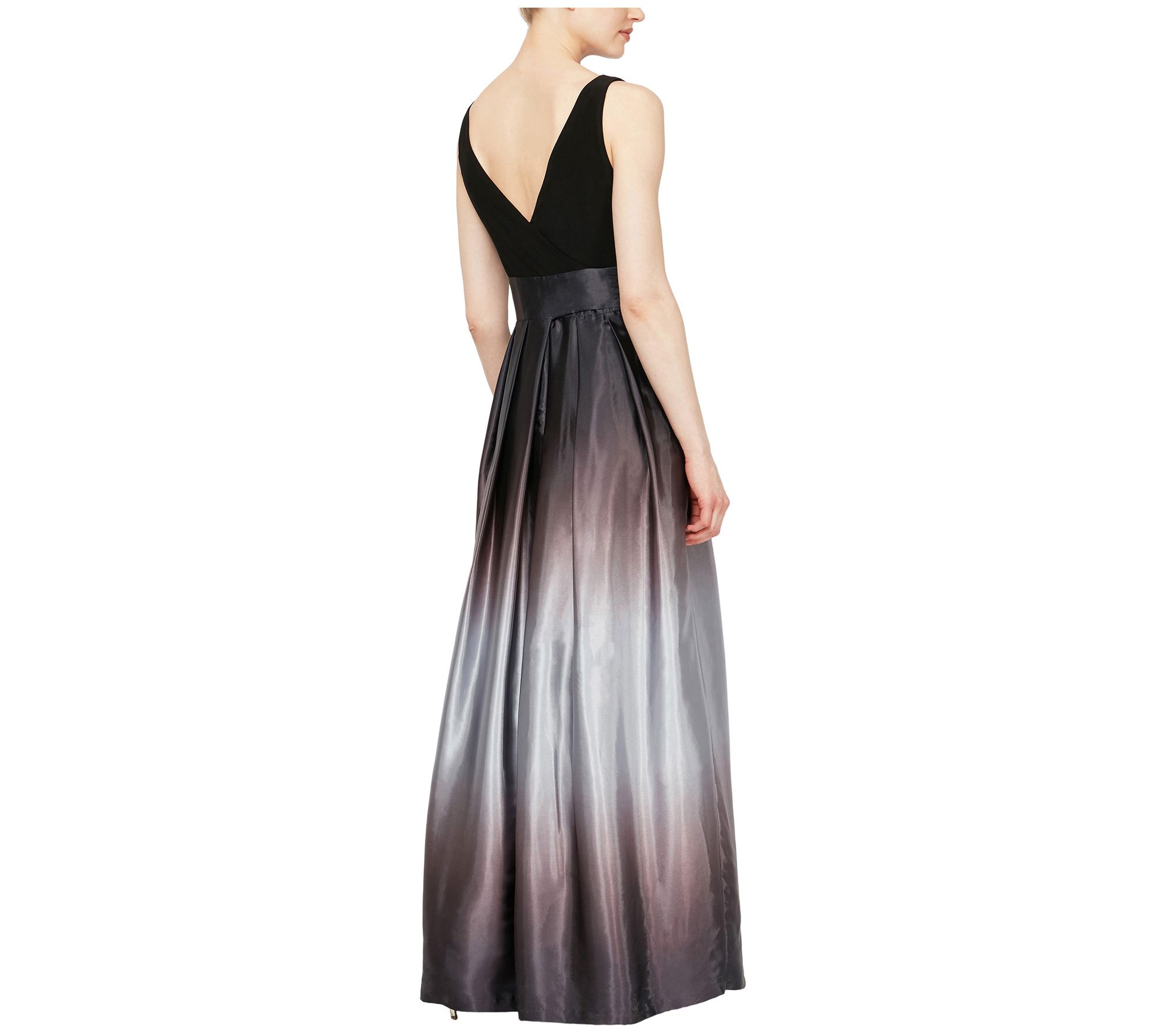 S.L. Fashions Ombre Satin Long Party Dress (Petite) - QVC.com