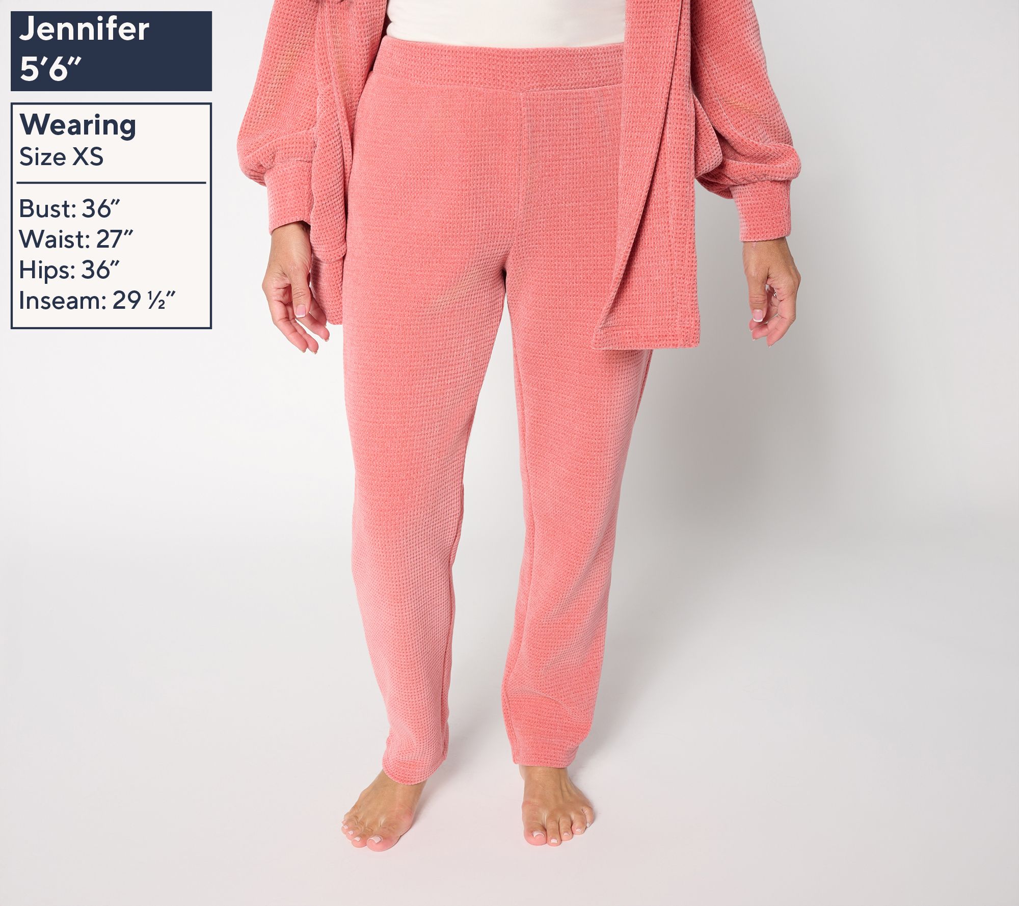 "As Is" Modern Soul Chenille Waffle Knit Tapered Lounge Pant - QVC.com