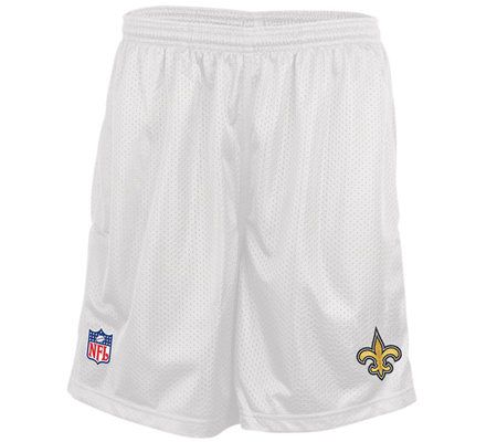 NFL New Orleans Saints Coaches' Mesh Shorts - White - QVC.com