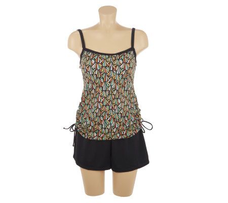 Fit 4 U C's Shellborne Scoop Neck Shortini with Side Ties - QVC.com