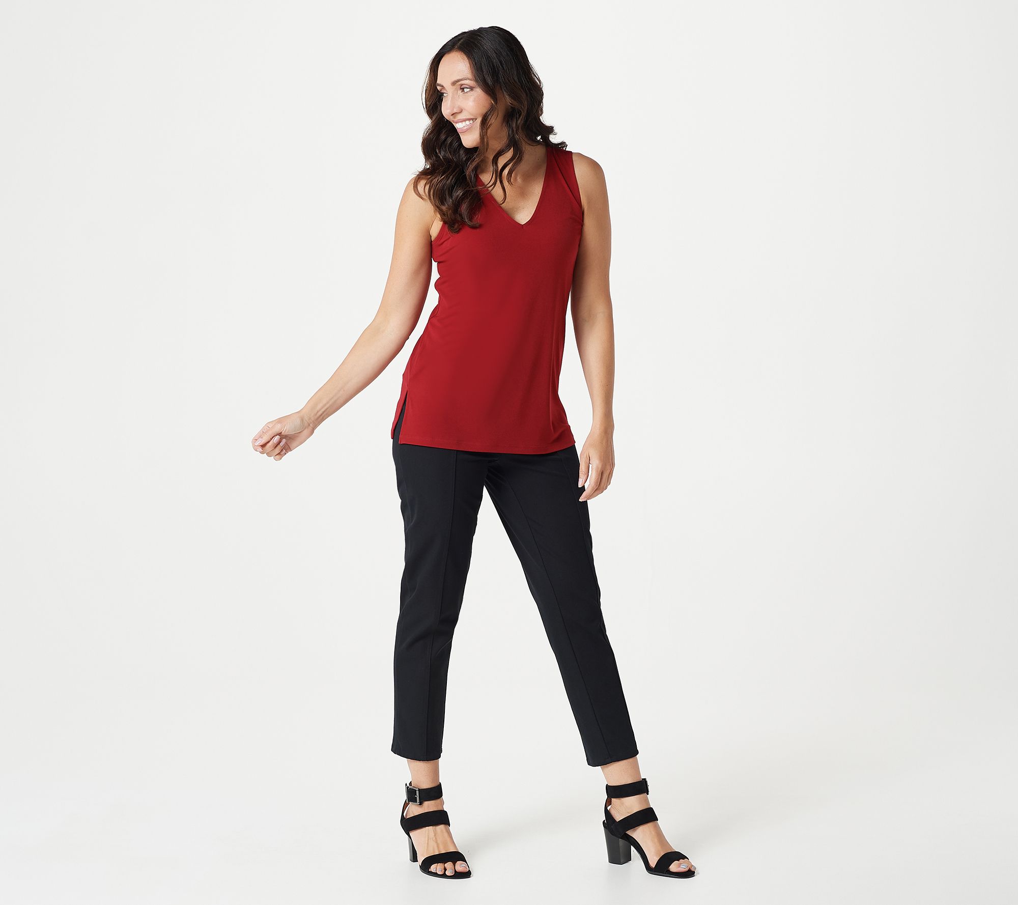 "As Is" Susan Graver Liquid Knit V-Neck Tank Top - QVC.com