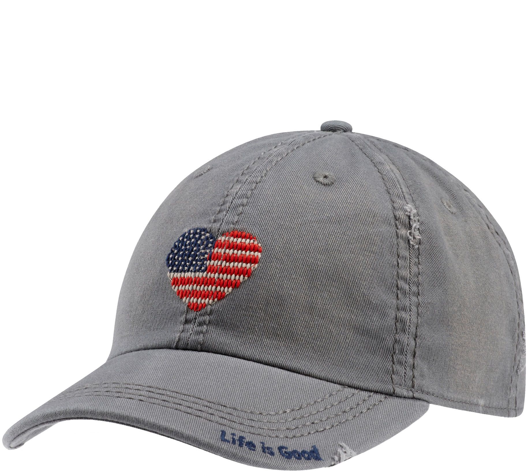 Life is Good Sun-Washed Heart Flag Chill Cap - QVC.com