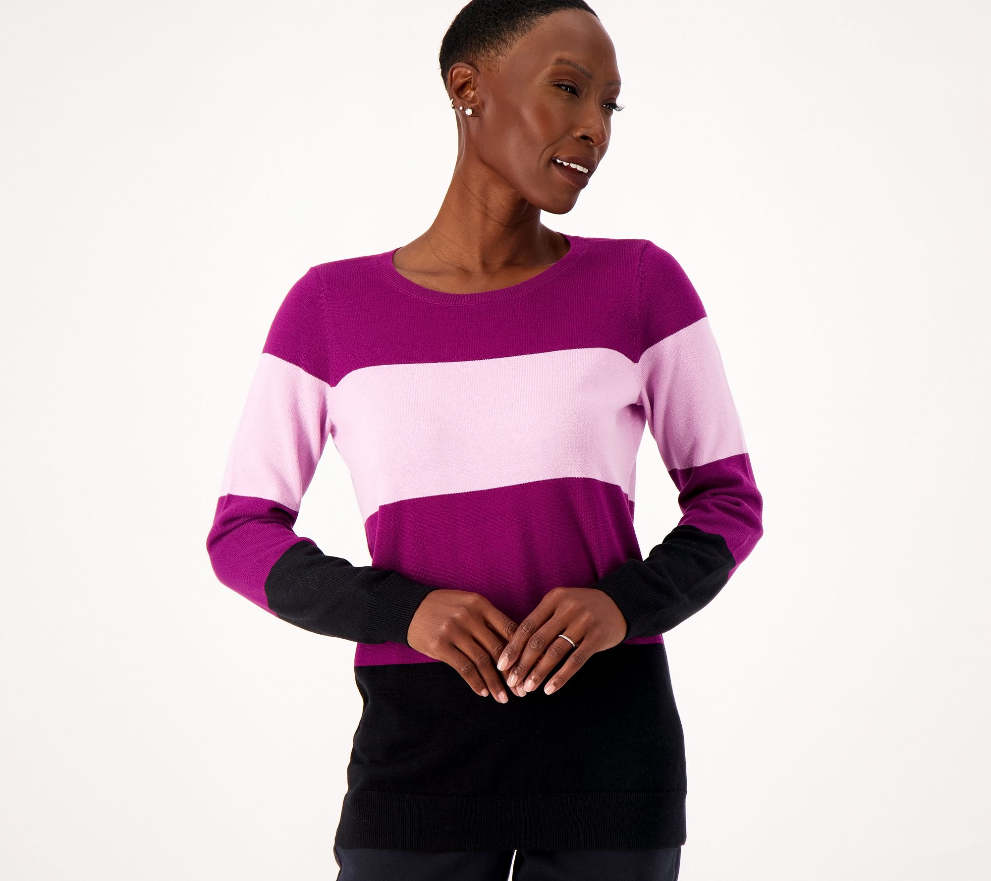 "As Is" Belle by Kim Gravel Solid or Jaquard Sweater - QVC.com