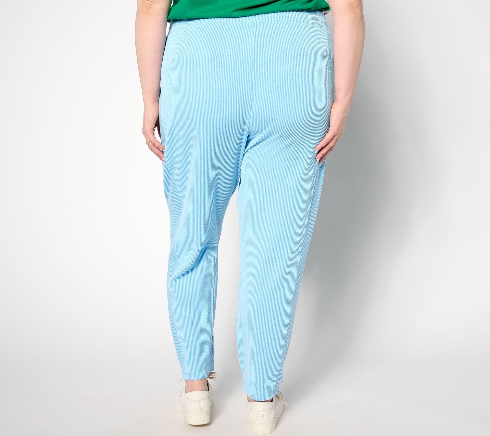 "As Is" Sport Savvy Seersucker Reg Slim Straight Ankle Pant - QVC.com