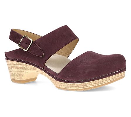 Dansko Lucia Fig Milled Nubuck Leather Clog - QVC.com