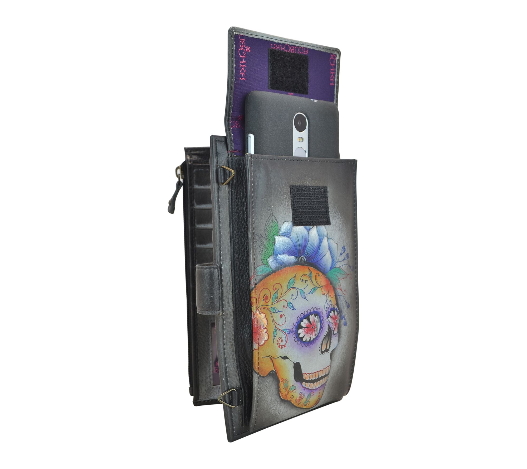 Anushcka Painted Leather Cell Phone Case & Wall et - QVC.com