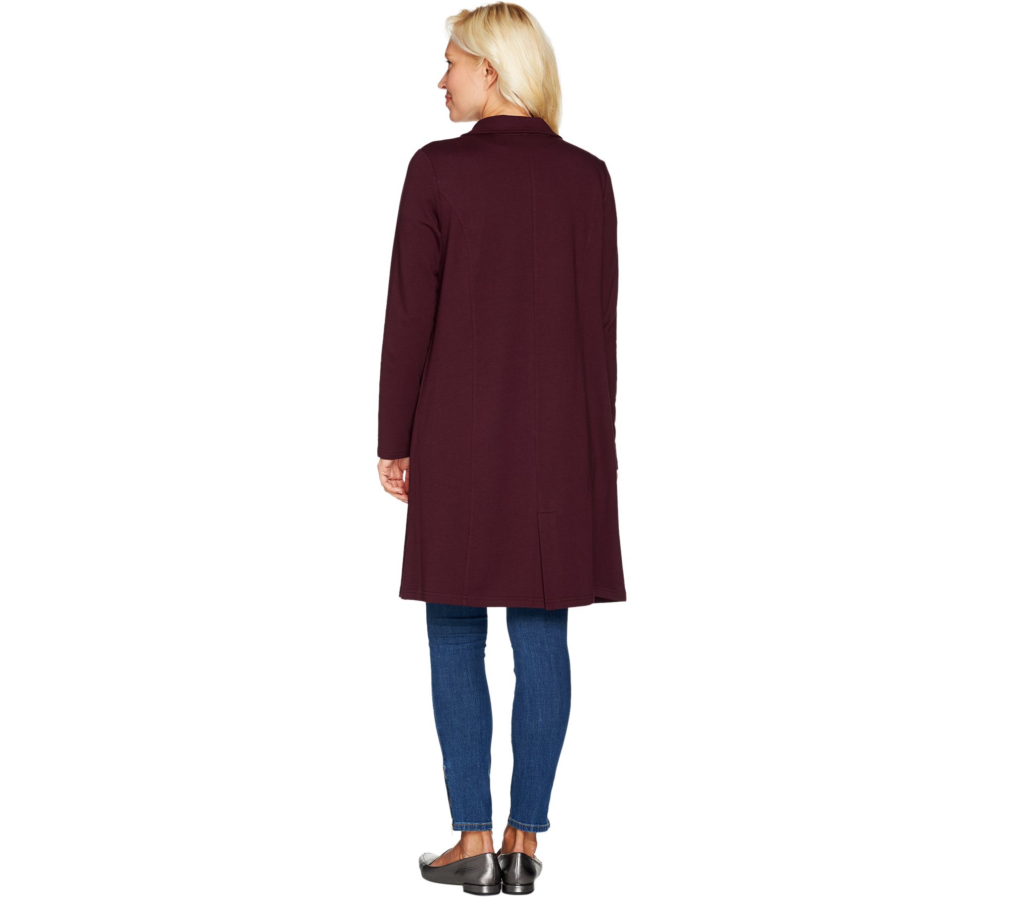 Studio by Denim & Co. Long Sleeve Collared Duster with Pockets - QVC.com