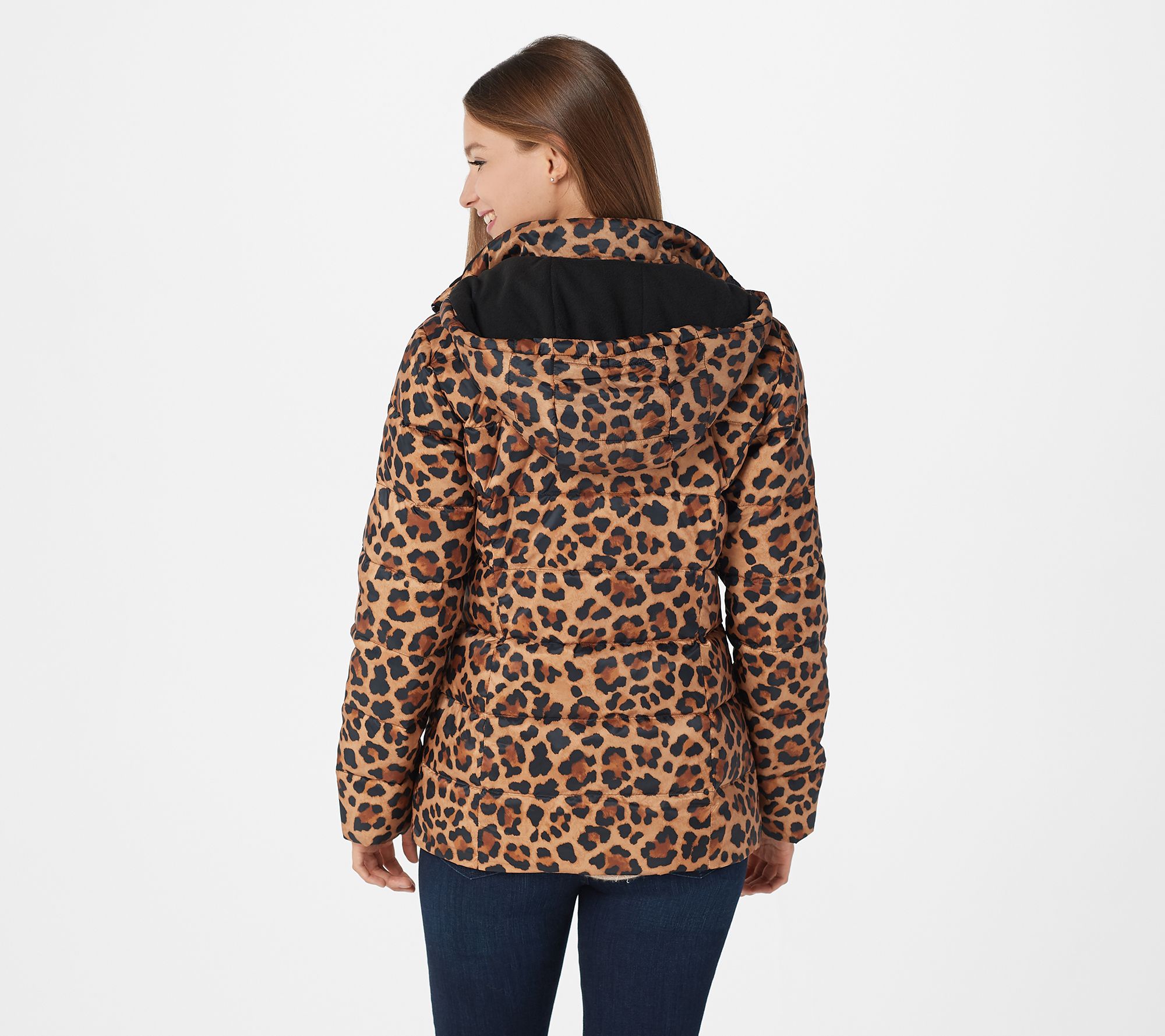"As Is" G.I.L.I. Zip Front Fleece Lined Printed Puffer Jacket - QVC.com
