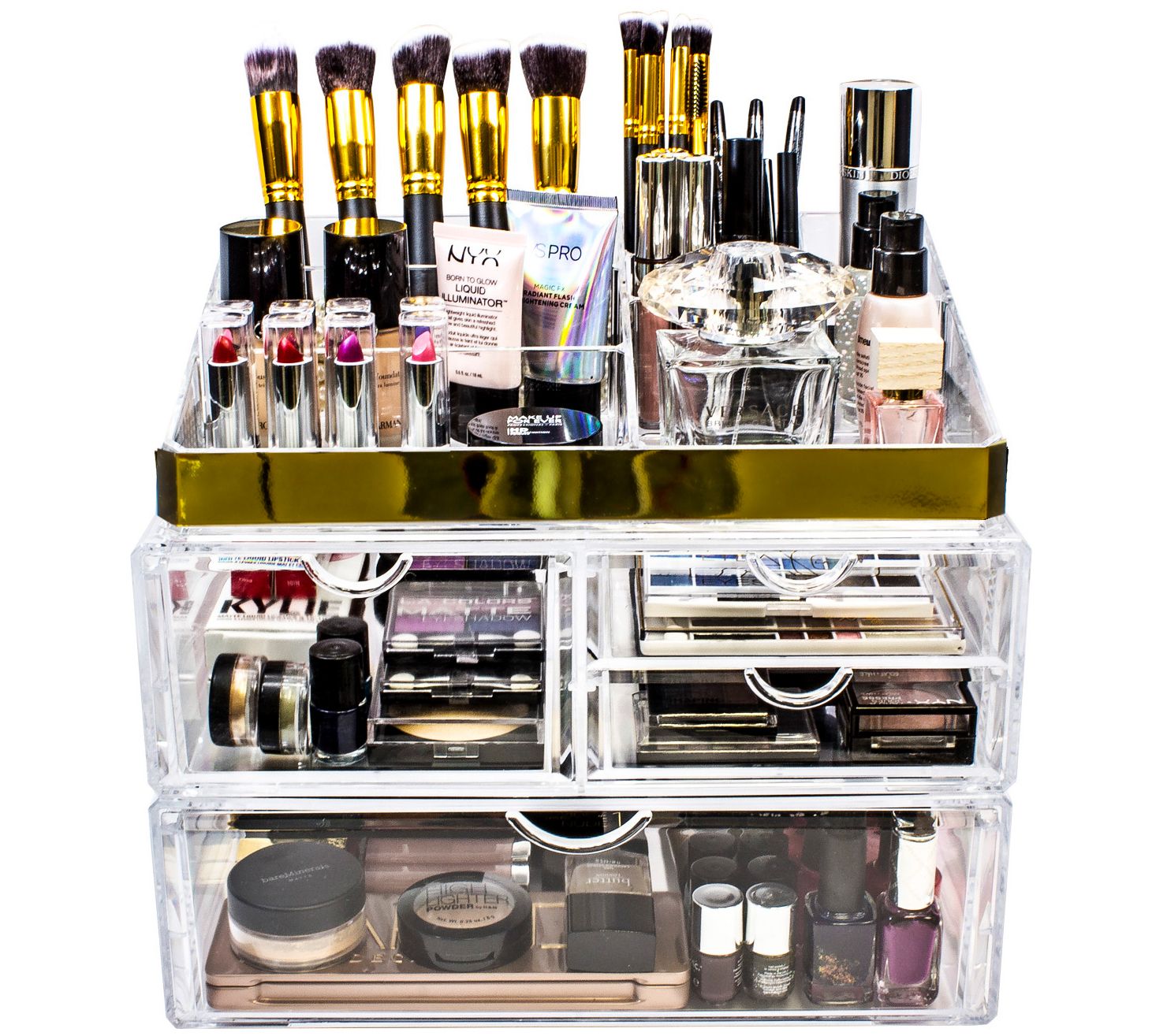 Sorbus Trimmed Makeup and Jewelry Storage Case - QVC.com