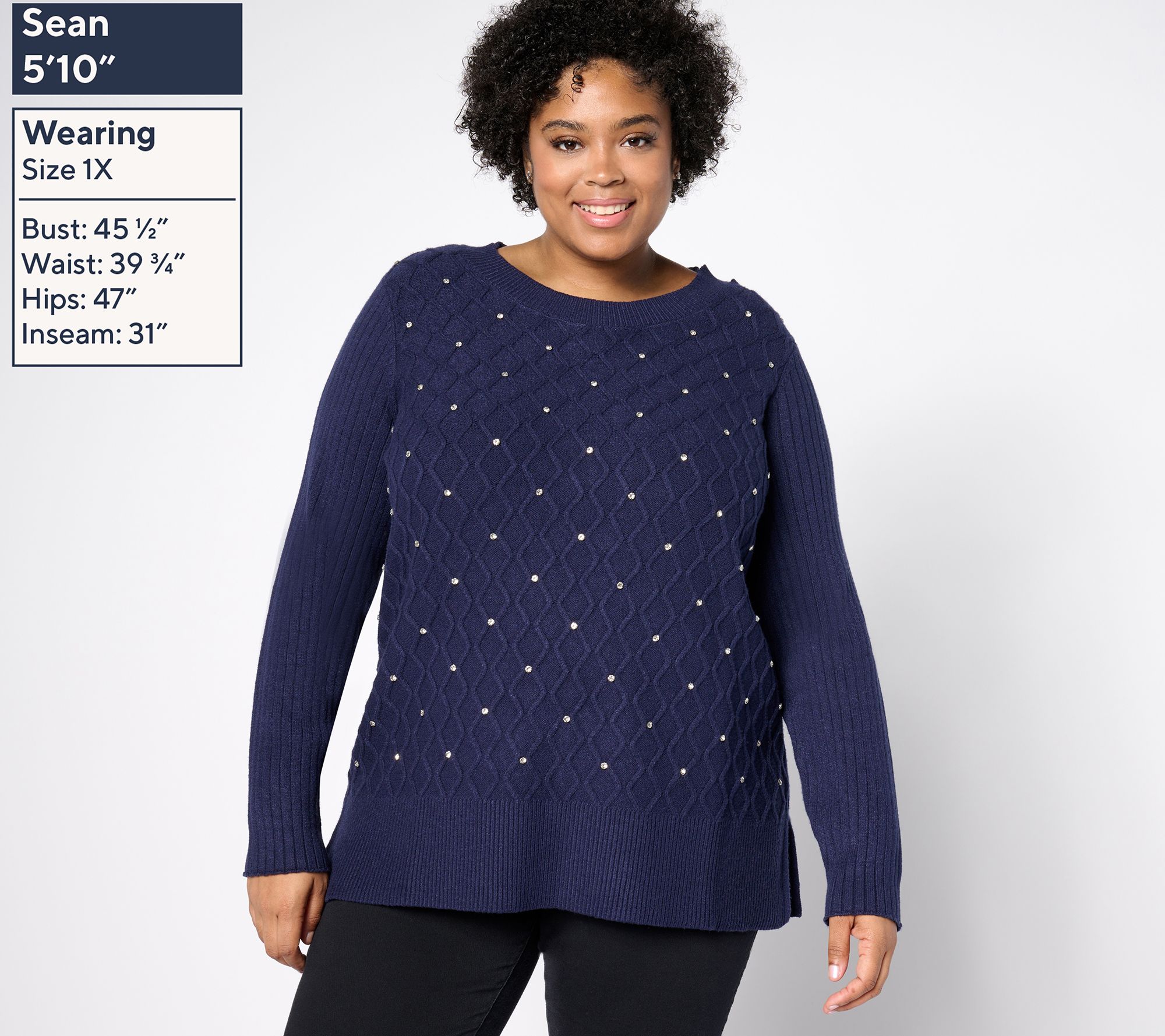 Susan Graver Occasions Embellished Sweater Tunic - QVC.com