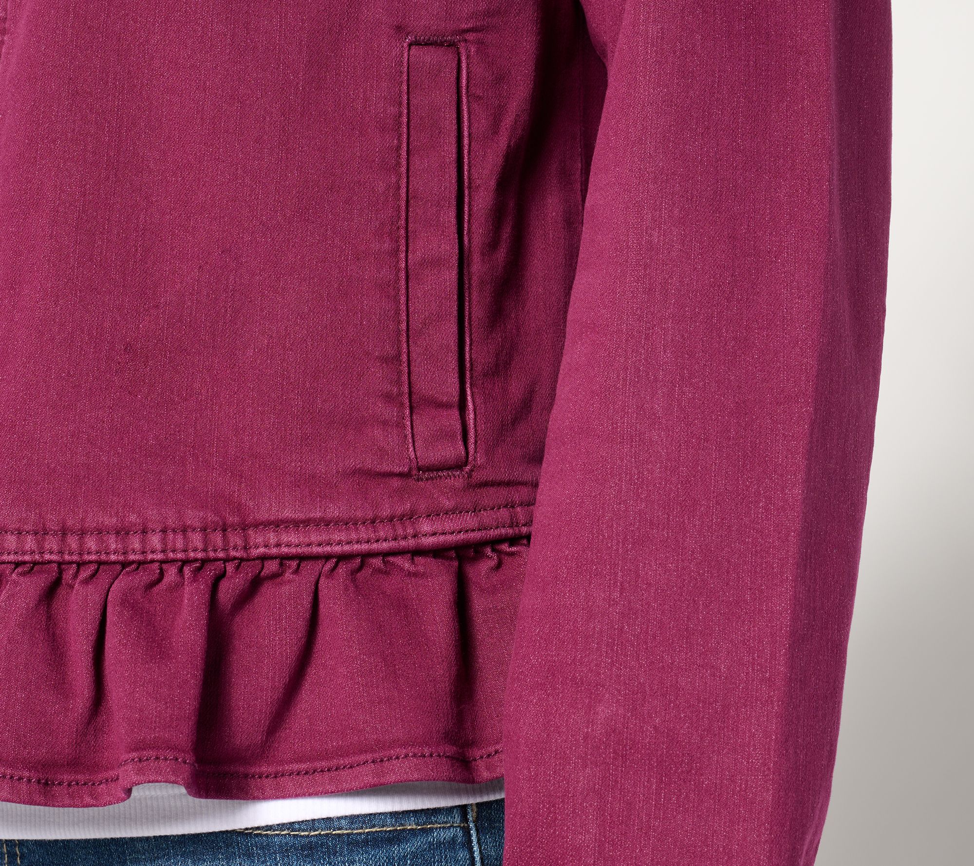 "As Is" Belle Boho by Kim Gravel Vintage Style Ruffle Hem Jacket - QVC.com
