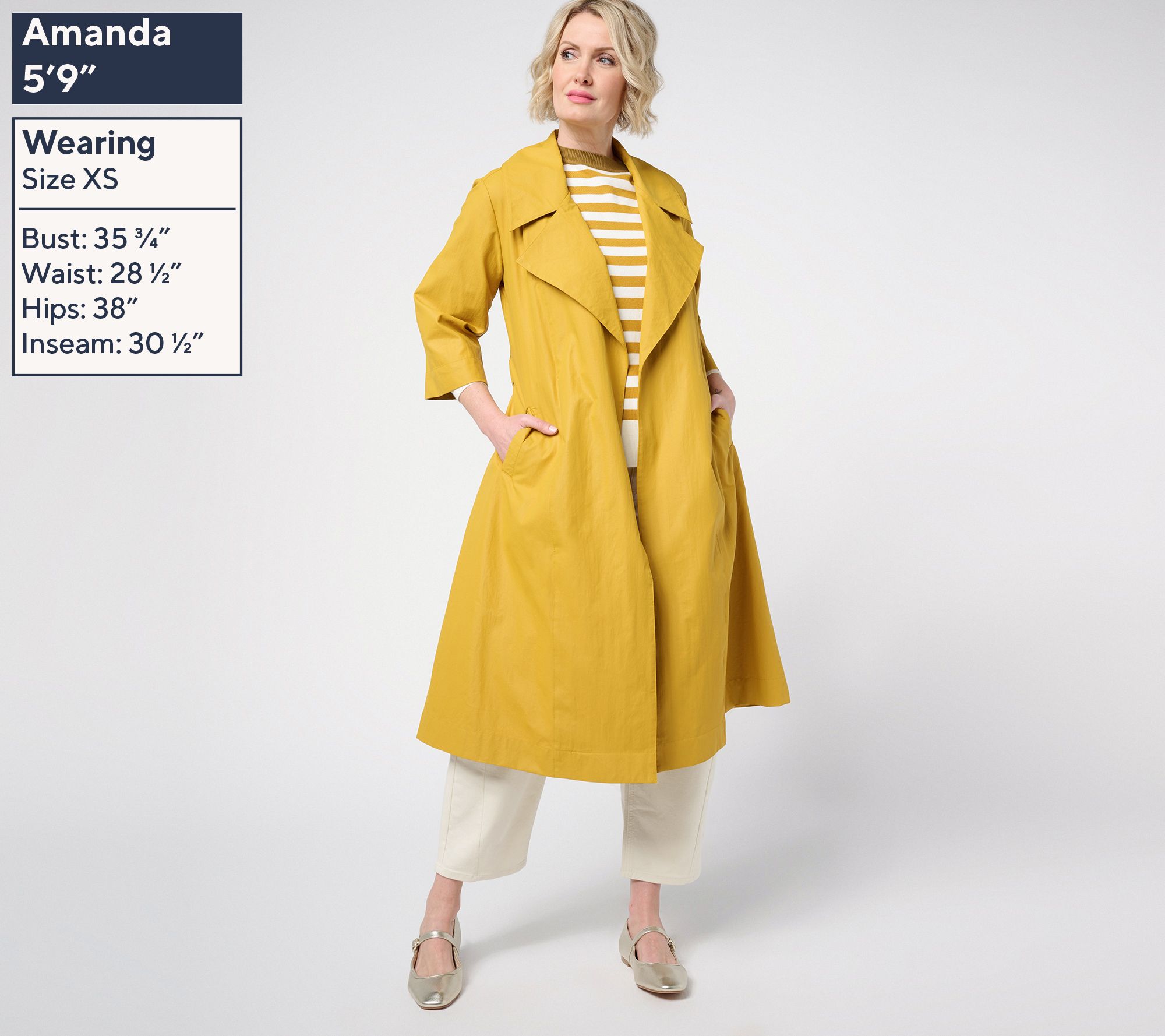Carla Rockmore Collection Regular Taffetta Trench Coat - QVC.com