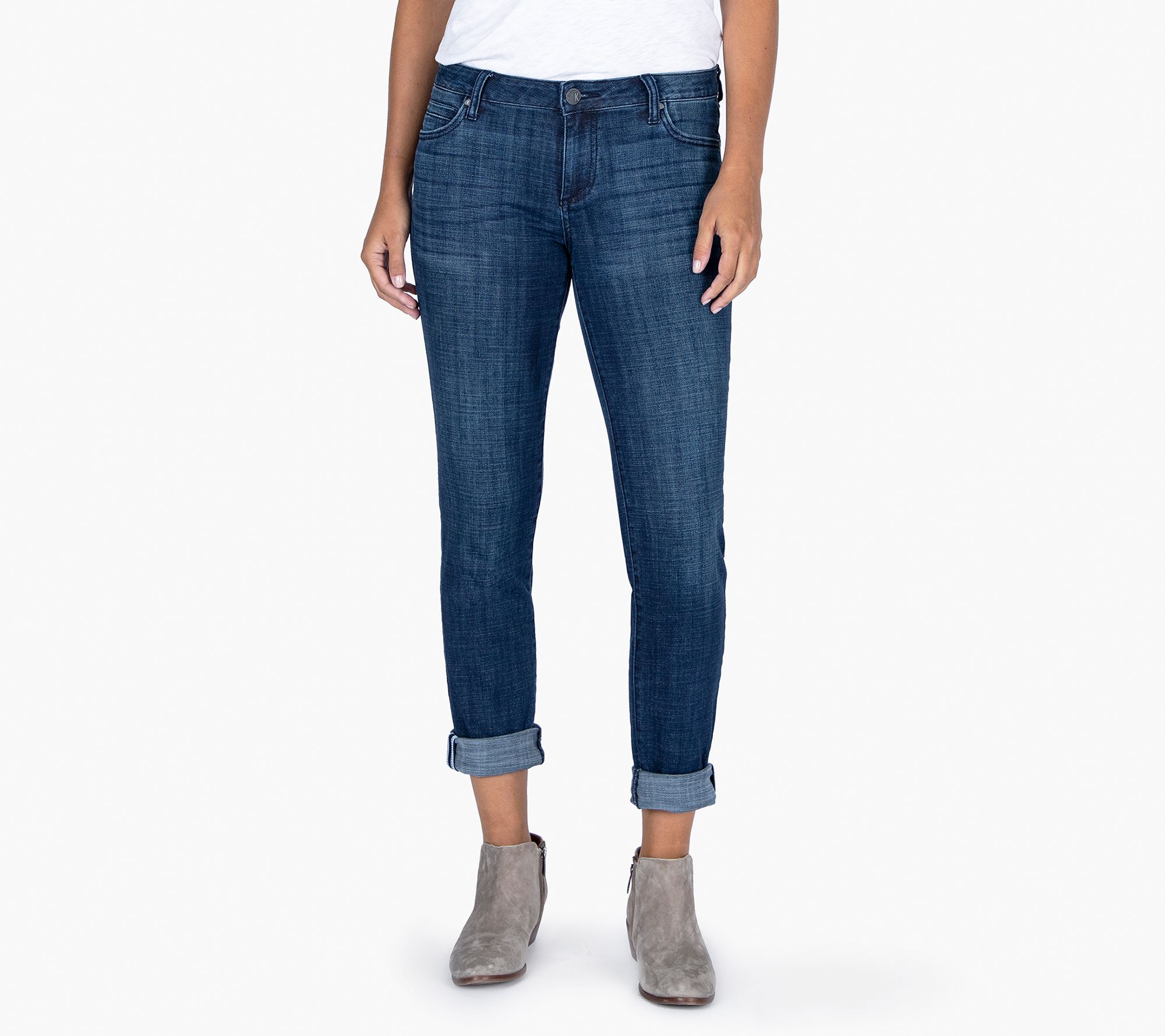 Kut from the Kloth Catherine Boyfriend Jeans with Roll Trim - QVC.com