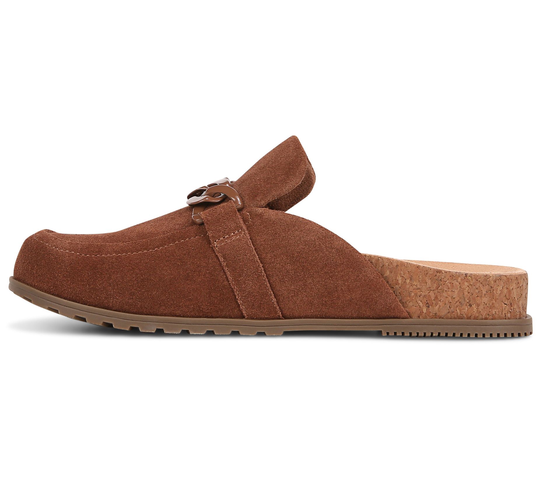 Vionic Suede Mules with Chain Detail - Georgie - QVC.com