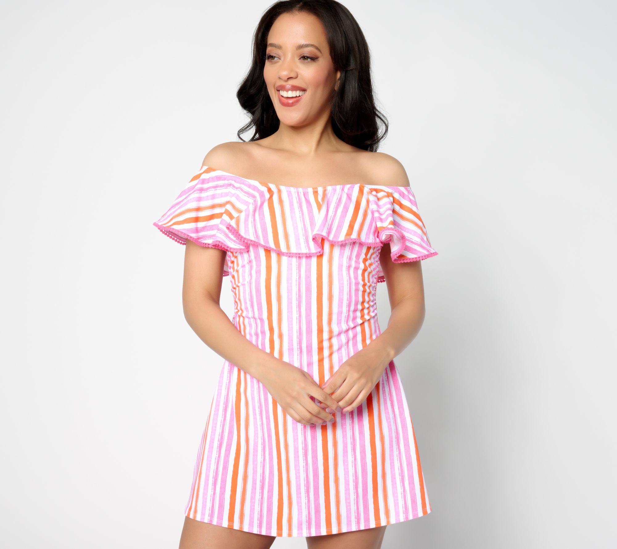 "As Is" Isaac Mizrahi Live! Bridgehampton Swim Dress with Brief - QVC.com