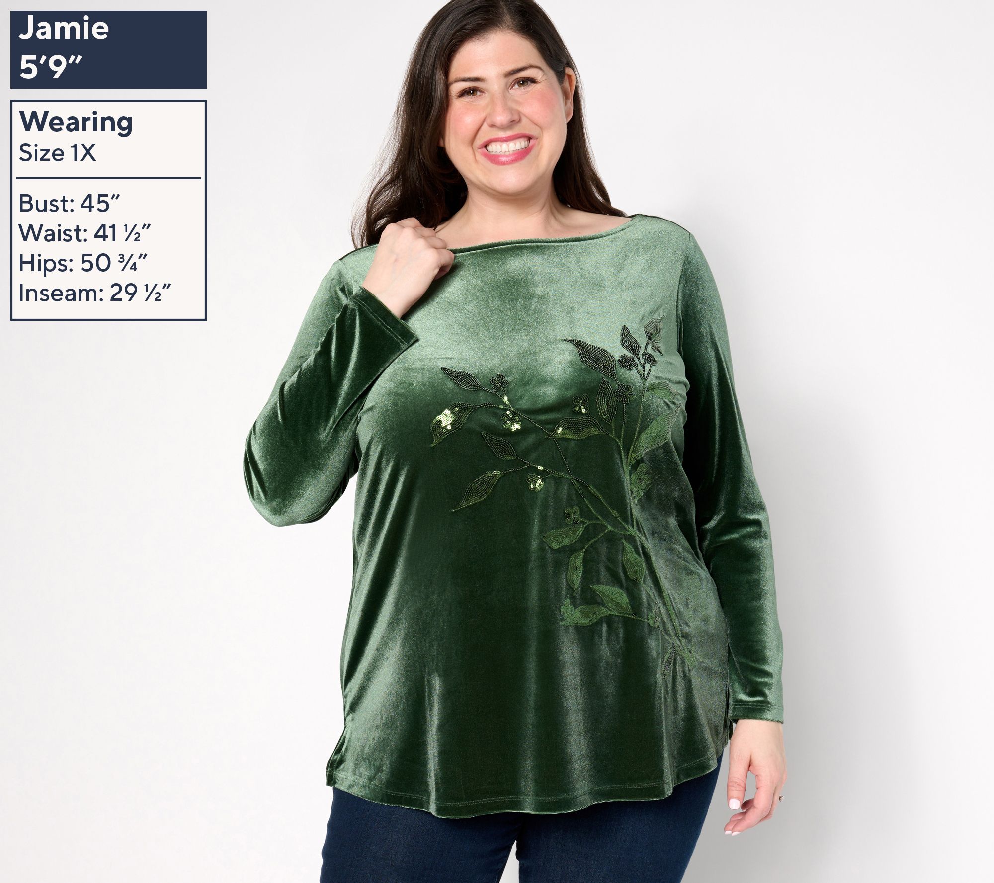 BEAUTIFUL by Lawrence Zarian The Susan Sequin Stretch Velvet Tunic ...