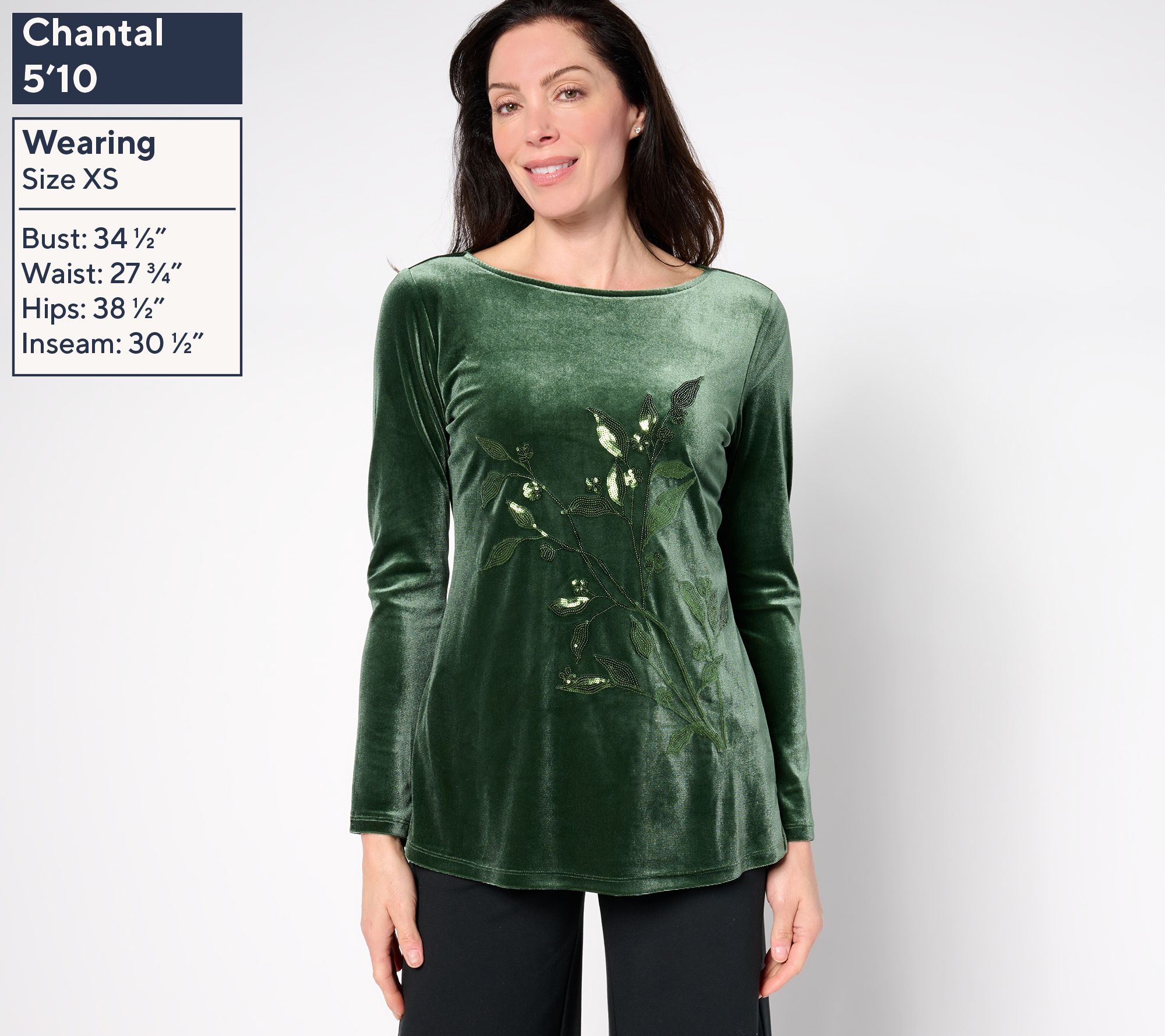 BEAUTIFUL by Lawrence Zarian The Susan Sequin Stretch Velvet Tunic ...