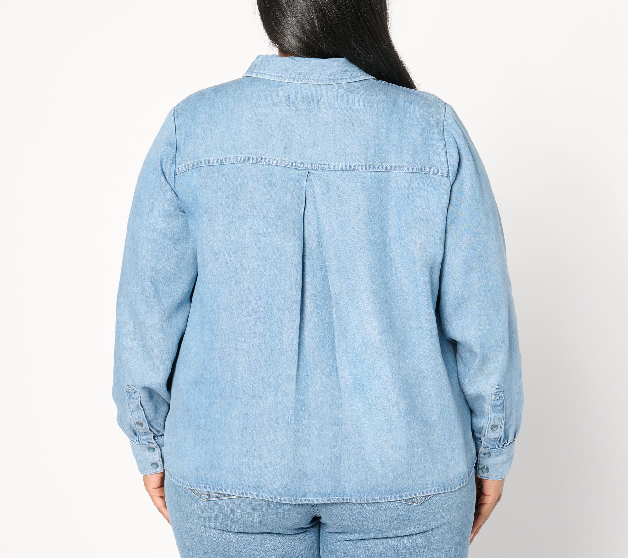 "As Is" Me by Jennie Garth Dorian Indigo Denim Shirt - QVC.com