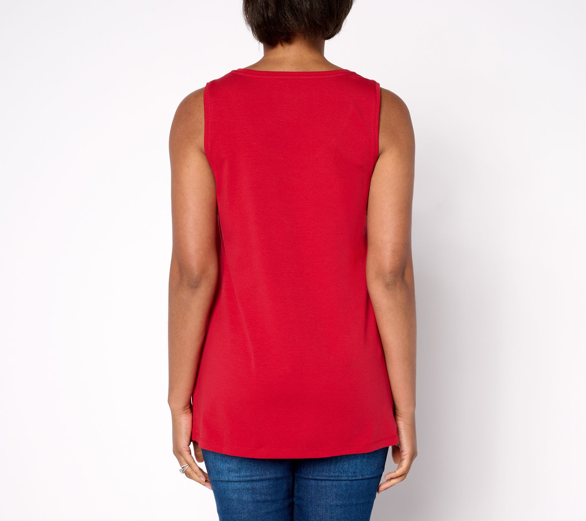 "As Is" Isaac Mizrahi Live! Essentials Micro Pima Rib Sleeveless Top ...